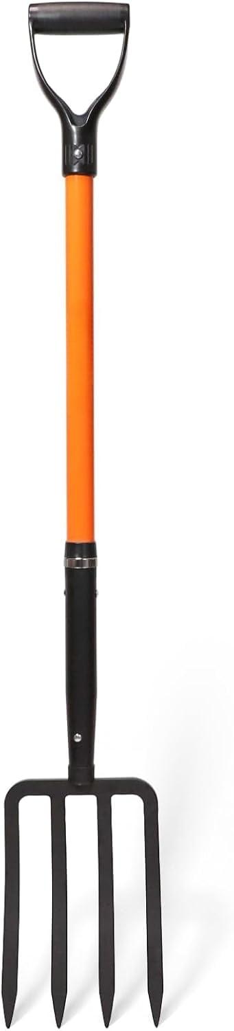 4-Tine Garden Fork,Heavy Duty Pitch Fork for Gardening,Digging Fork and ...