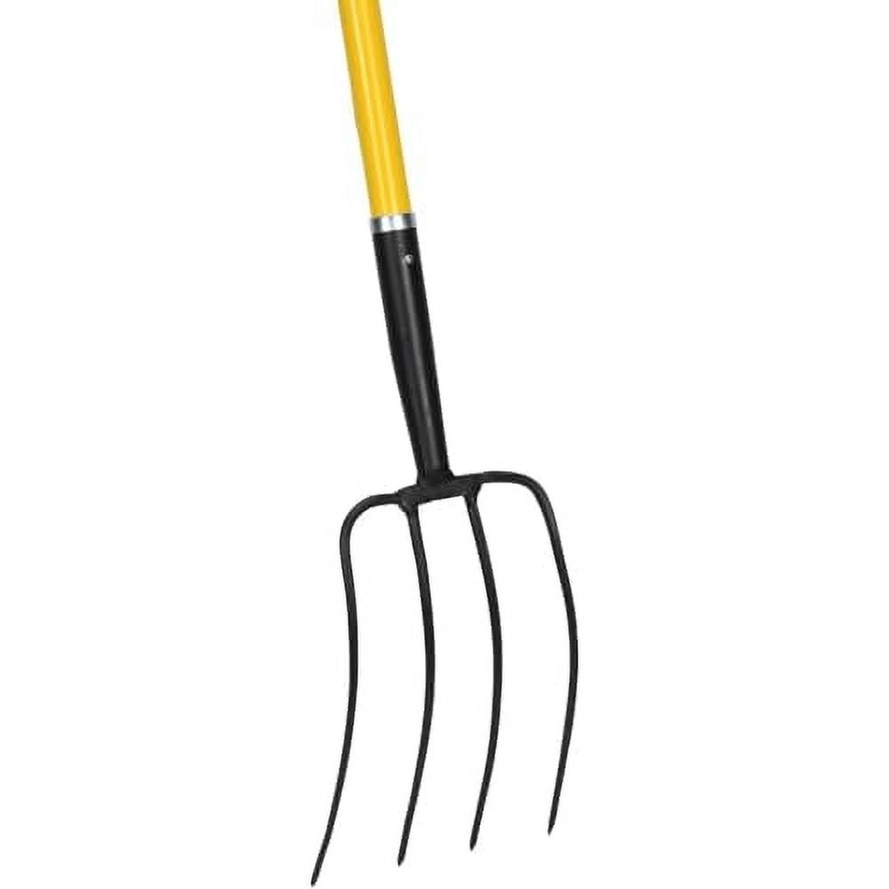 4-Tine Spading Fork with 48" Straight Fiberglass Handle, 12-3/4" Steel ...