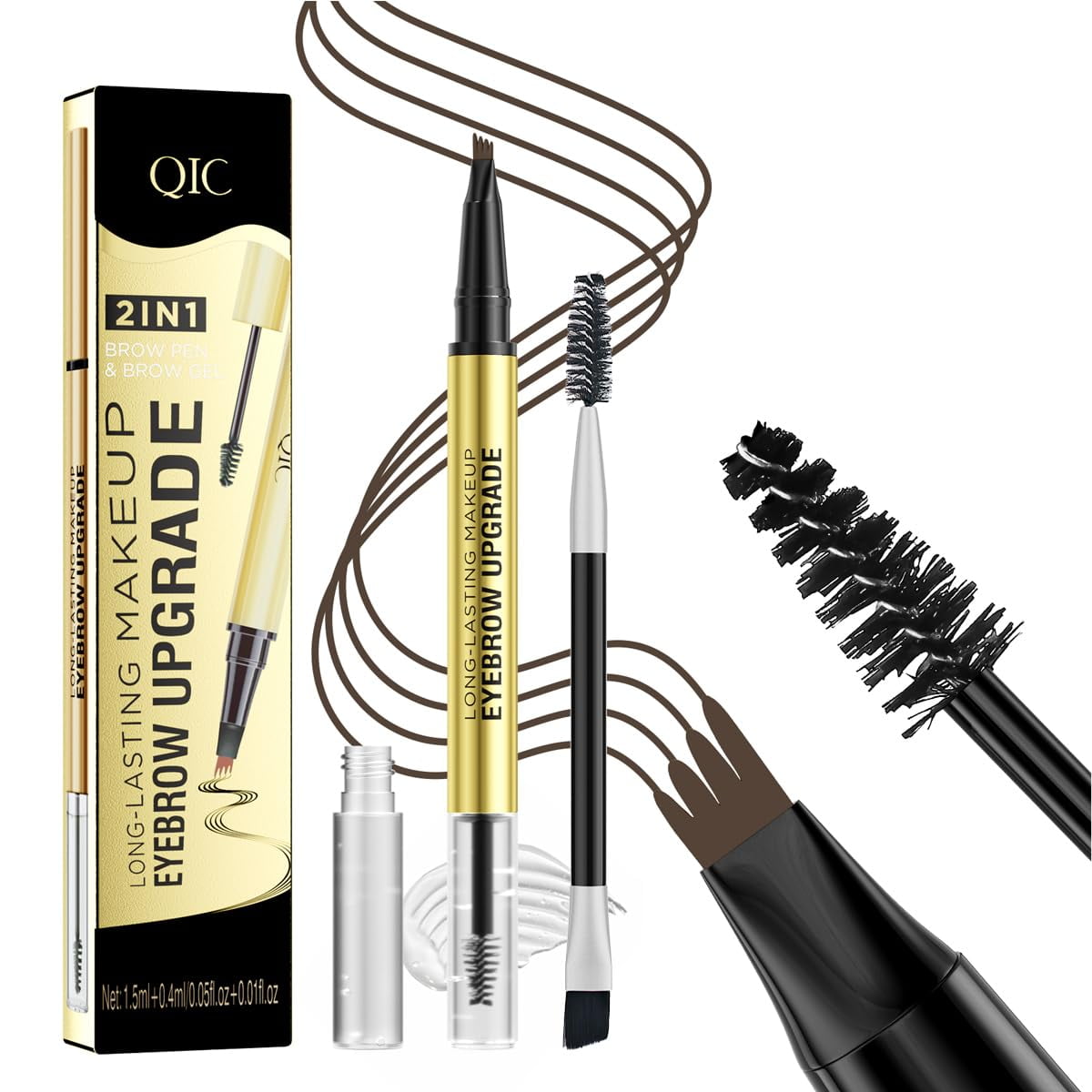 4 Tip Microblading Eyebrow Pencil, 2-in-1 Eyebrow Pen and Sealing Brow ...