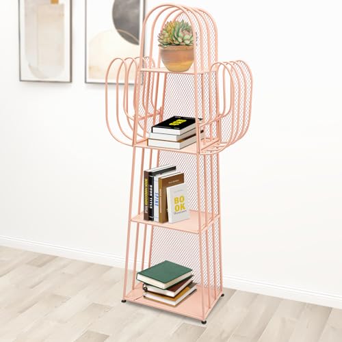 4-Tire Bookshelf, Freestanding Book Shelf Bookshelf Cactus Bookcase ...