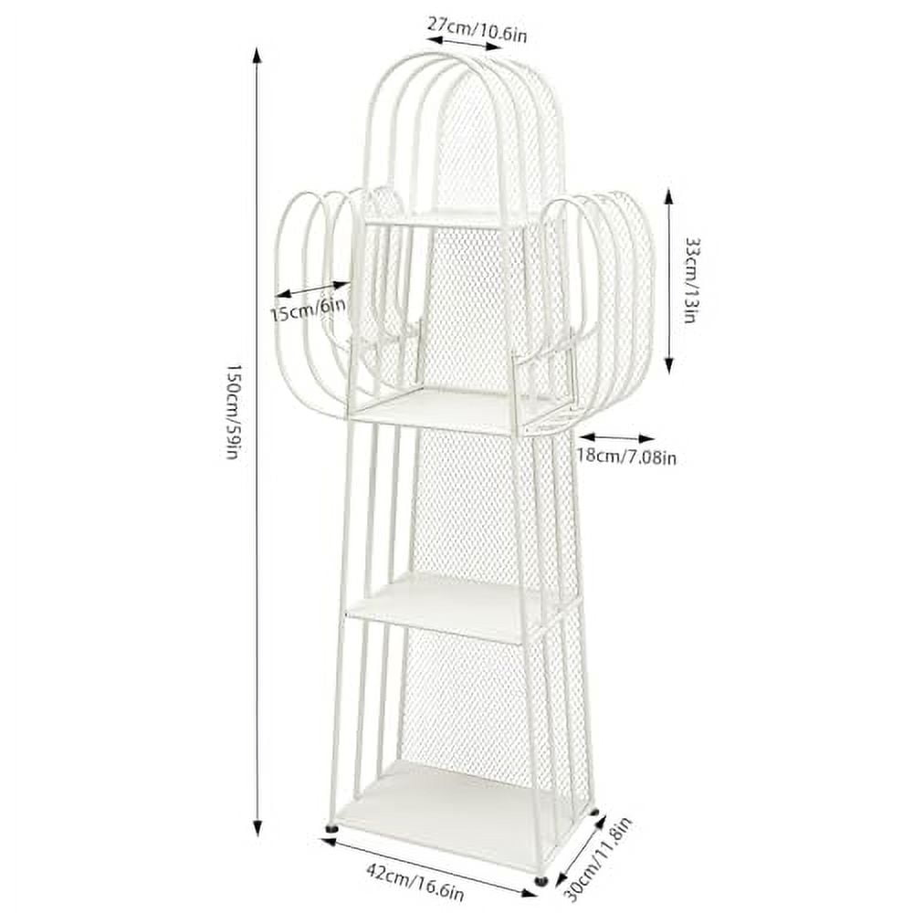 4-Tire Bookshelf, Freestanding Book Shelf Bookshelf Cactus Bookcase ...