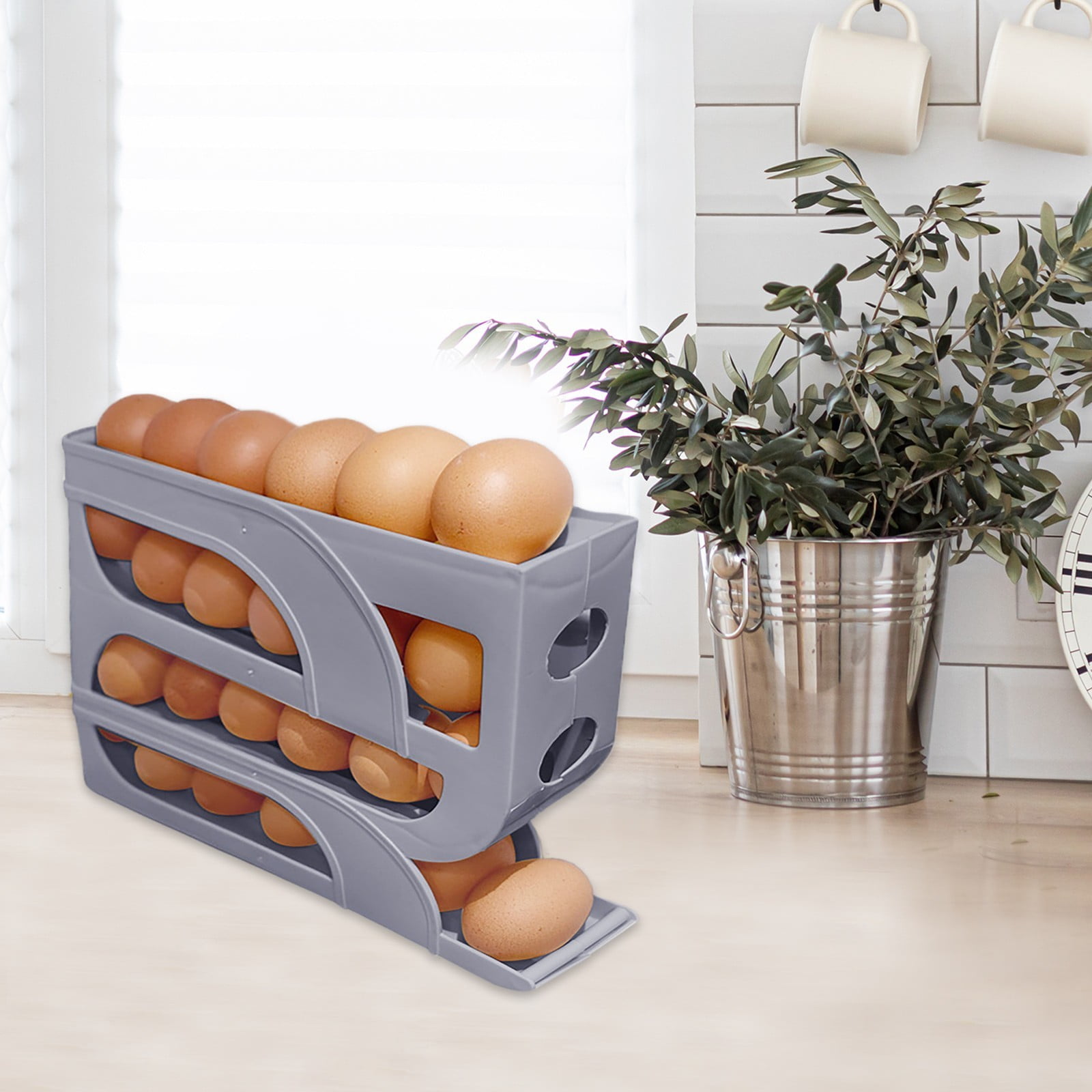 4 Tires Eggs Dispenser, Automatic Eggss Rolling Machine, Eggss Storage ...