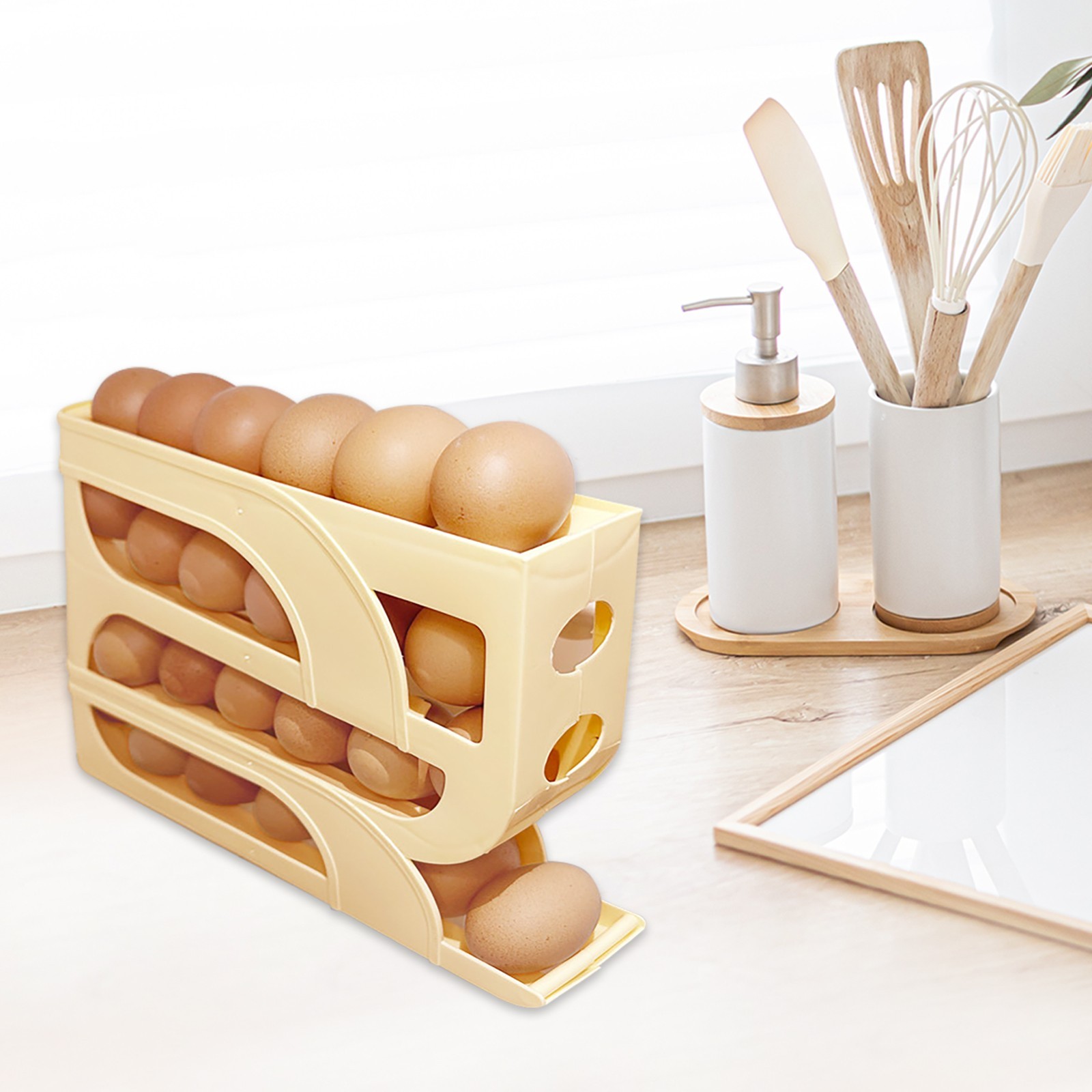 4 Tires Eggs Dispenser, Automatic Eggss Rolling Machine, Eggss Storage ...