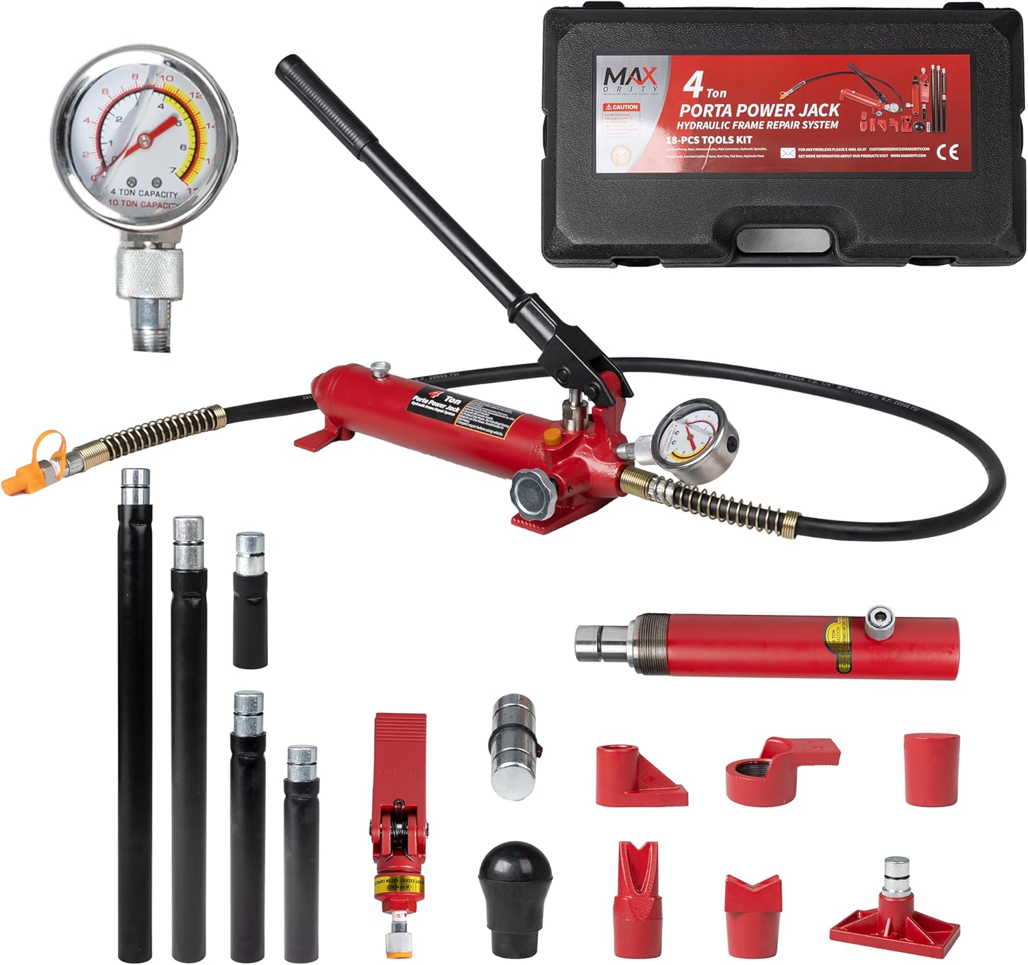 4 ton (8800 lbs capacity) porta power jack hydraulic ram auto body ...