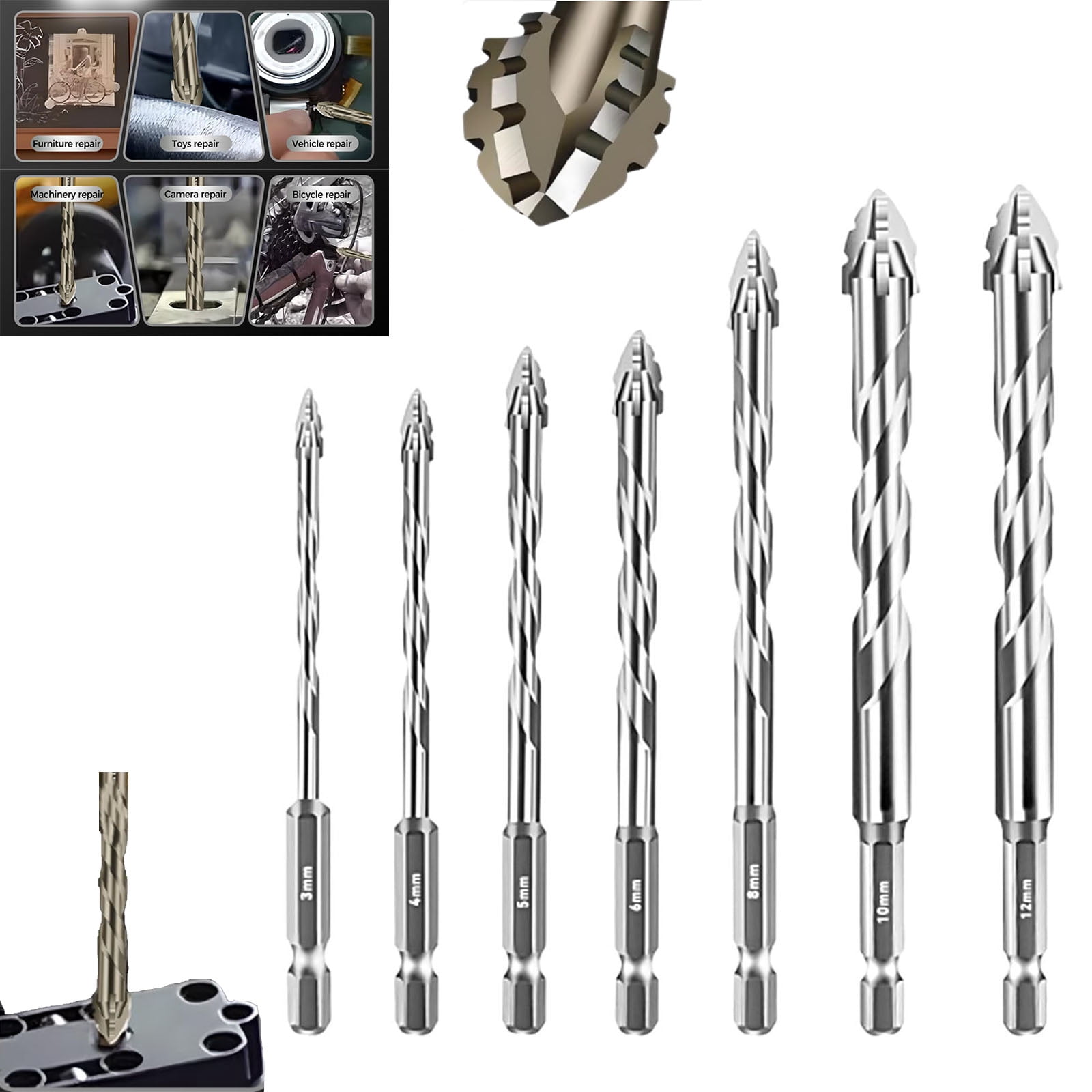 4 Tooth Eccentric Drill Bit, Four-Flute Sawtooth Eccentric Drill Bit ...