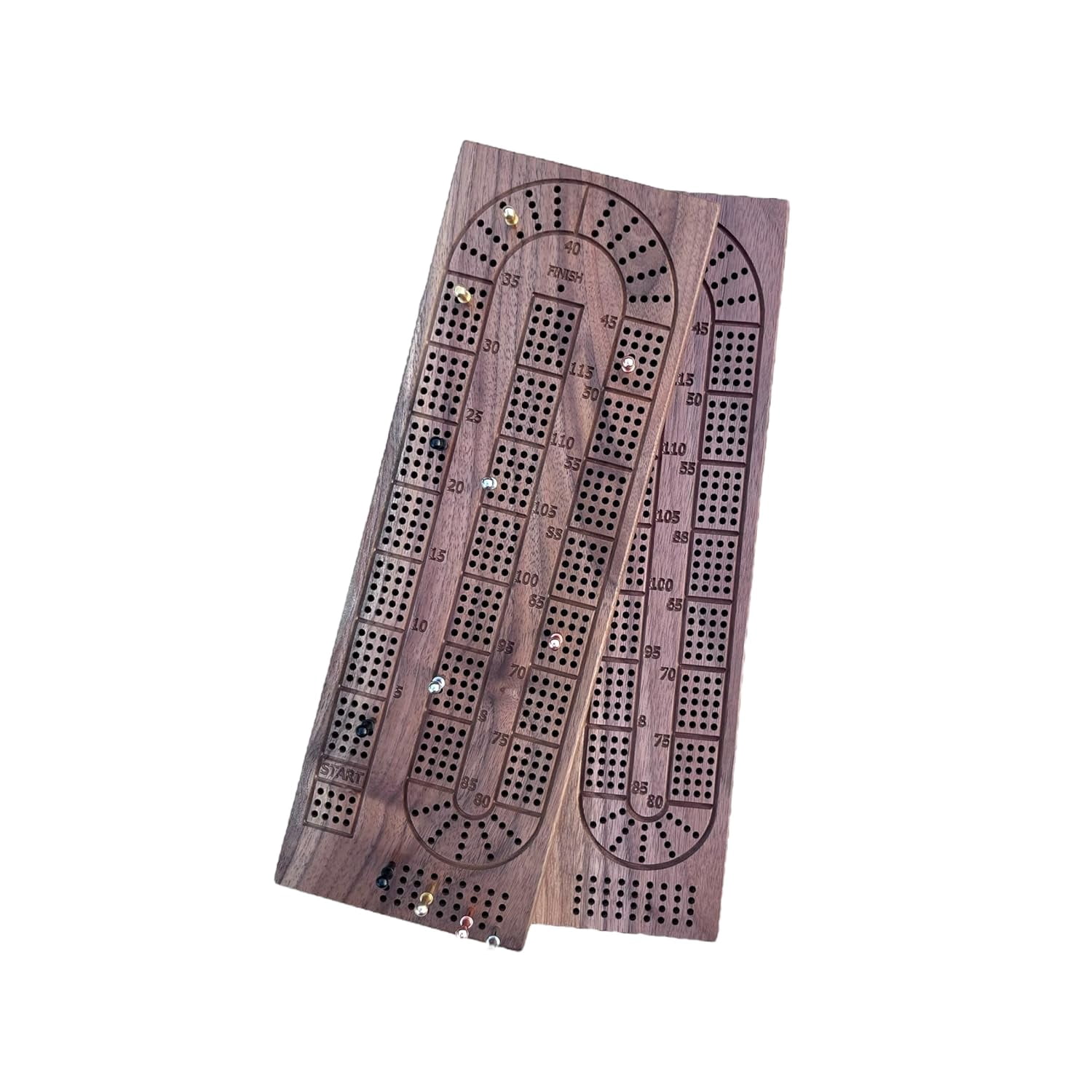 4 Track Black Walnut Hardwood Cribbage Board - Walmart.com
