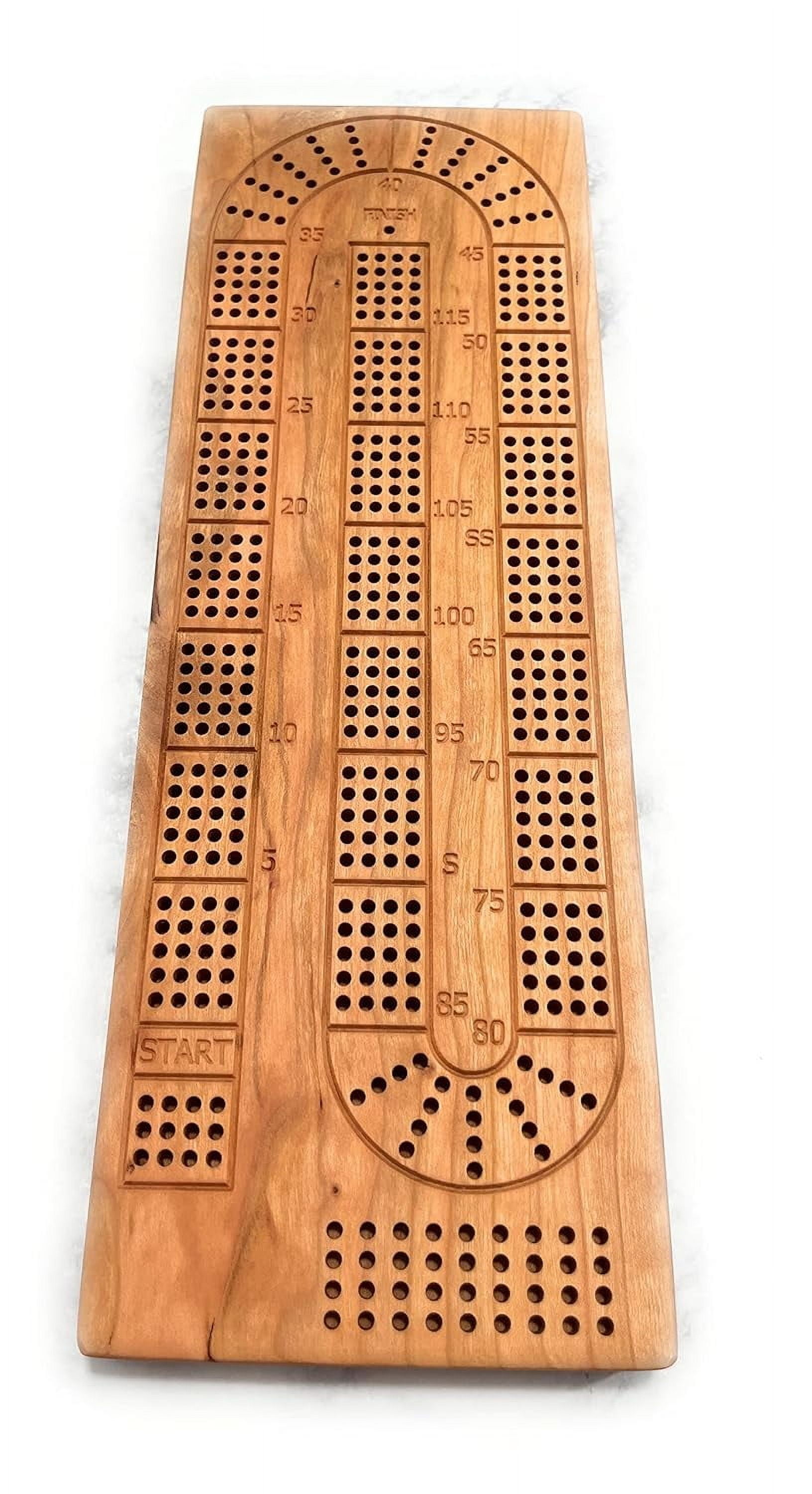 4 Track Cherry Hardwood Cribbage Board - Walmart.com