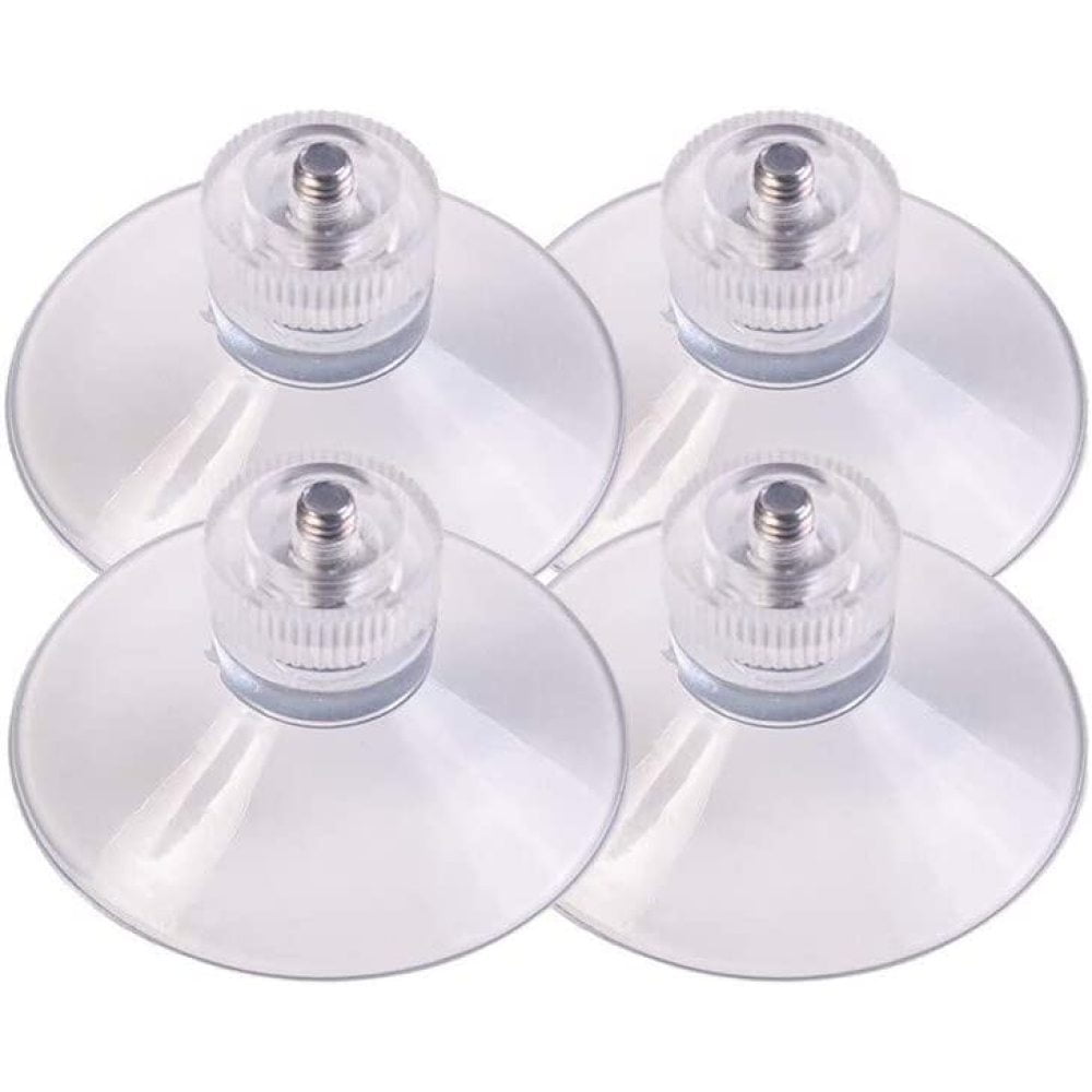 4 Transparent Suction Cups with M4x10mm Thread and Knurled Nuts, Made ...
