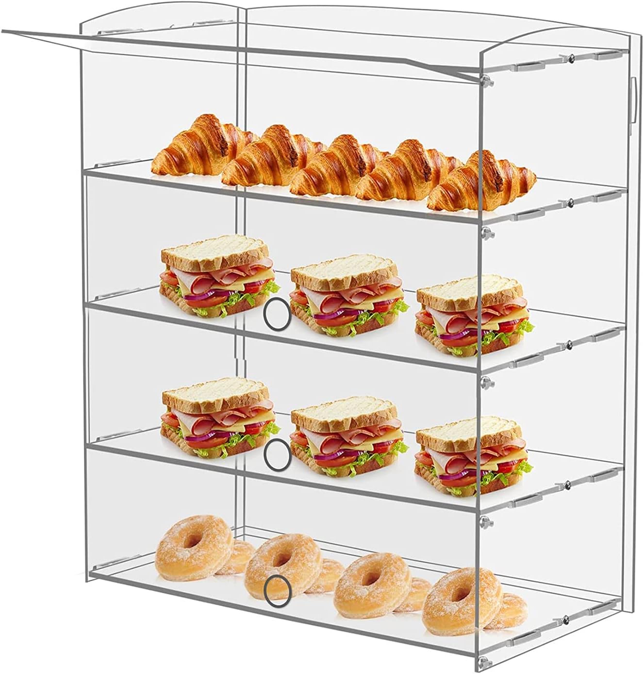 4 Tray Acrylic Display Case,Acrylic Display Case Bakery Pastry Display ...