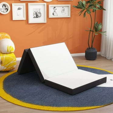 IULULU Bamboo TriFold Foam Mattress, 4-inch Memory Foam with Removable ...