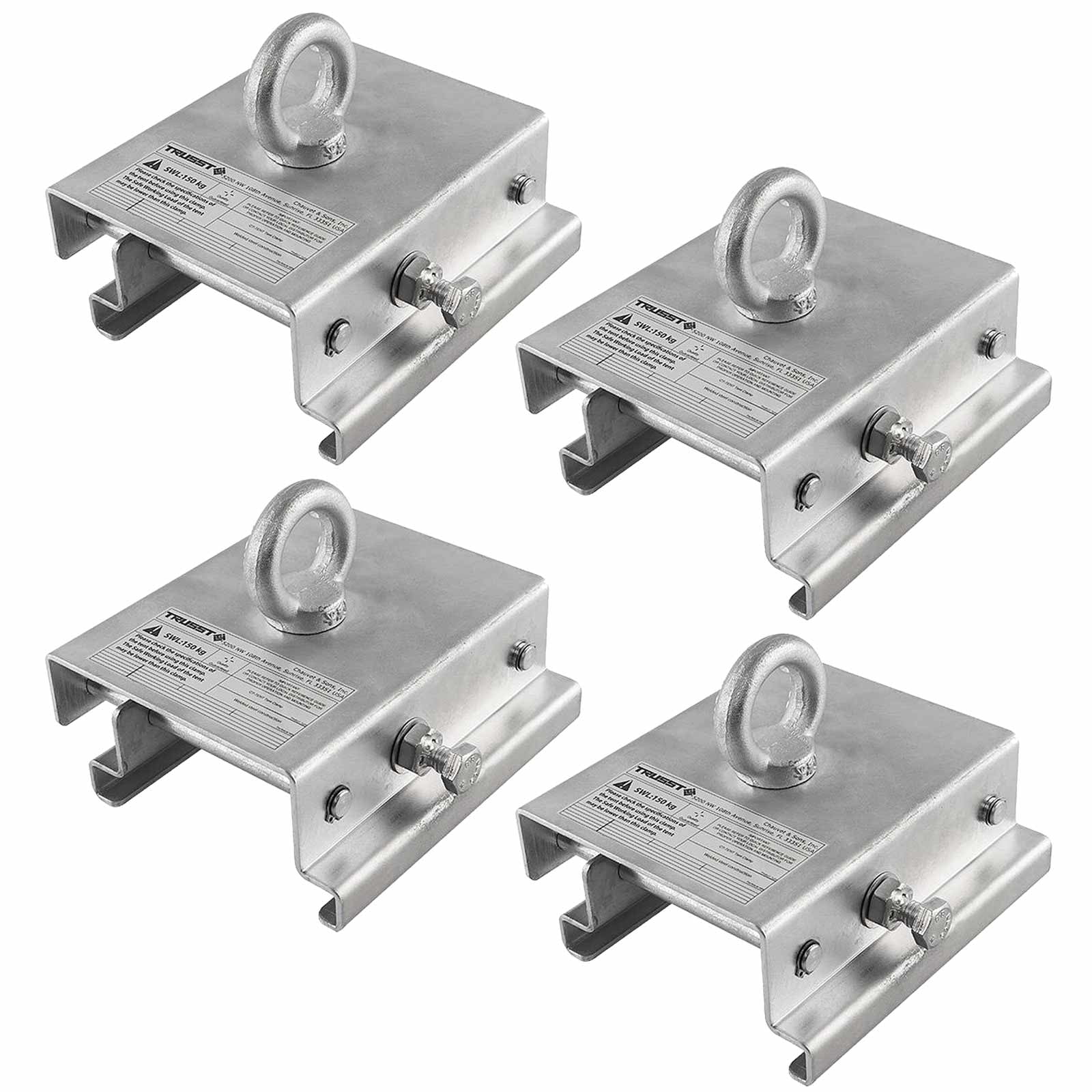 (4) Trusst CT-TENT Adjustable Tent Clamps for Clear Span Tents using ...