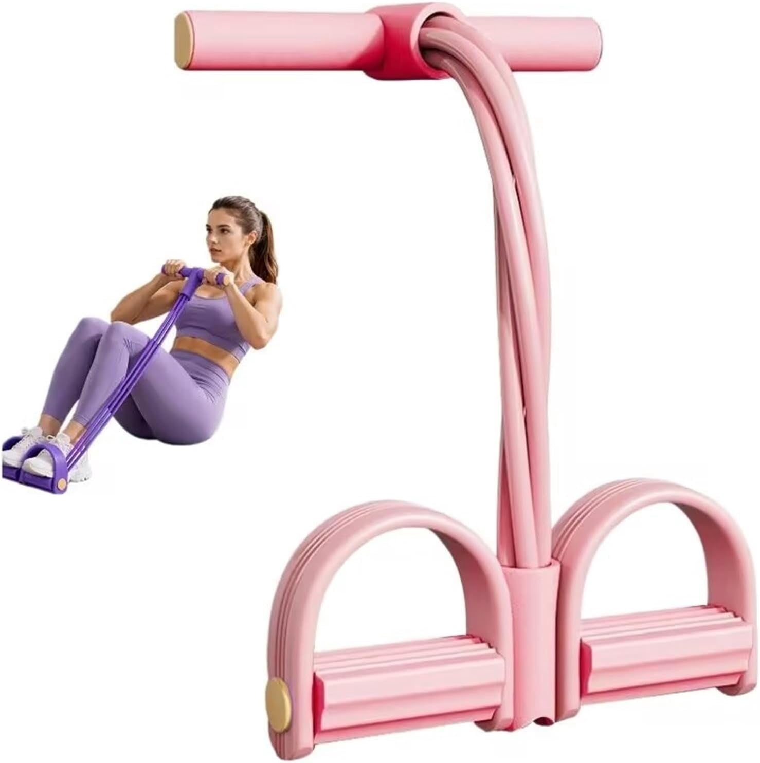 4-Tube Pedal Ankle Puller, Comfortable Handles for Full-Body Workout ...
