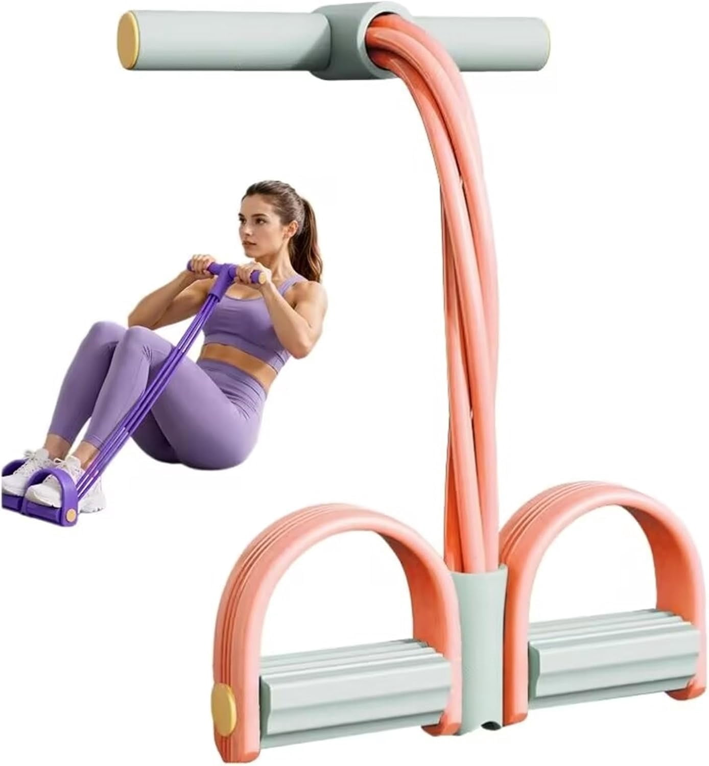 4-Tube Pedal Ankle Puller, Comfortable Handles for Full-Body Workout ...