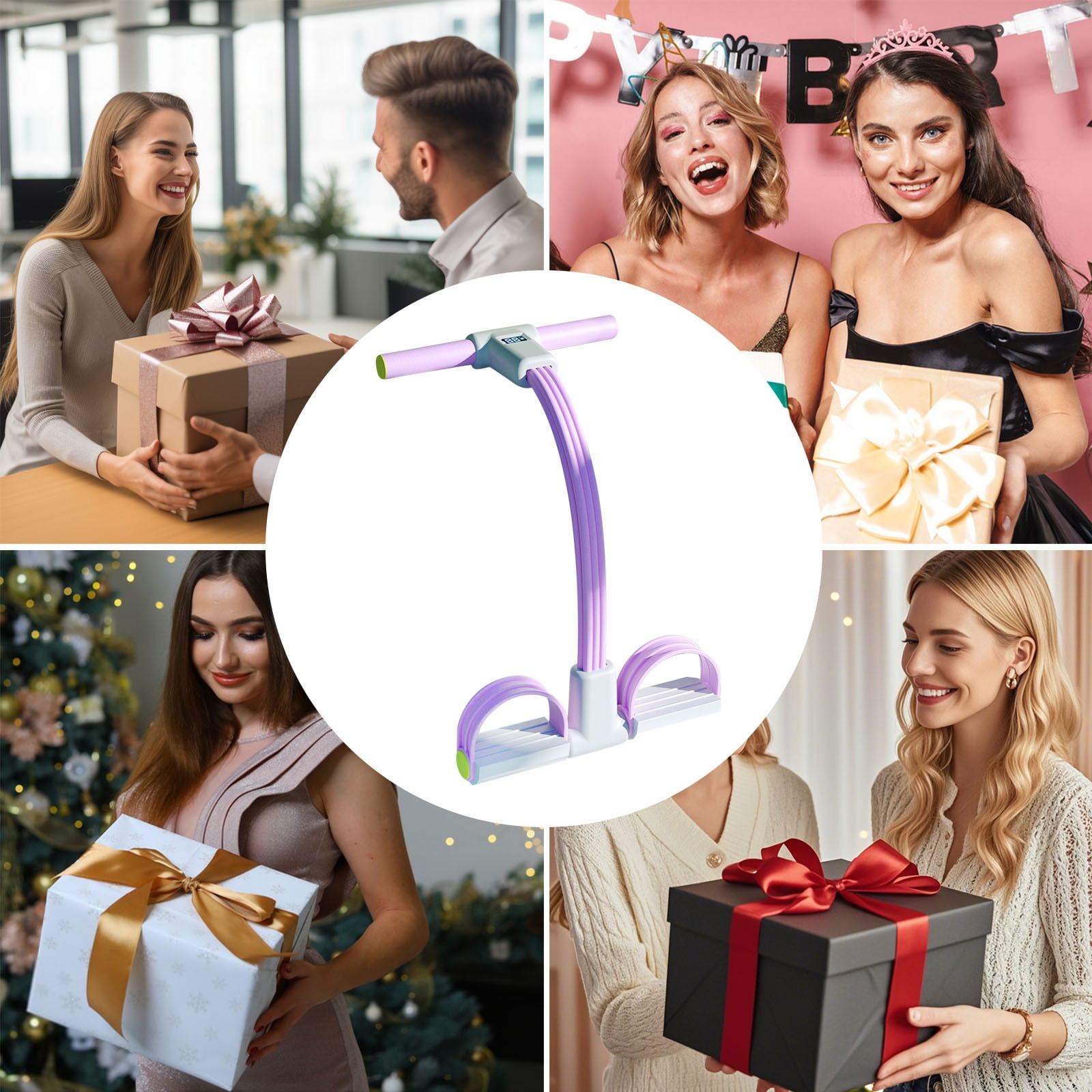 4-Tube Resistance Bands Set | Pedal Ankle Puller for Exercise | 2025 Upgraded Stretch Bands for ...