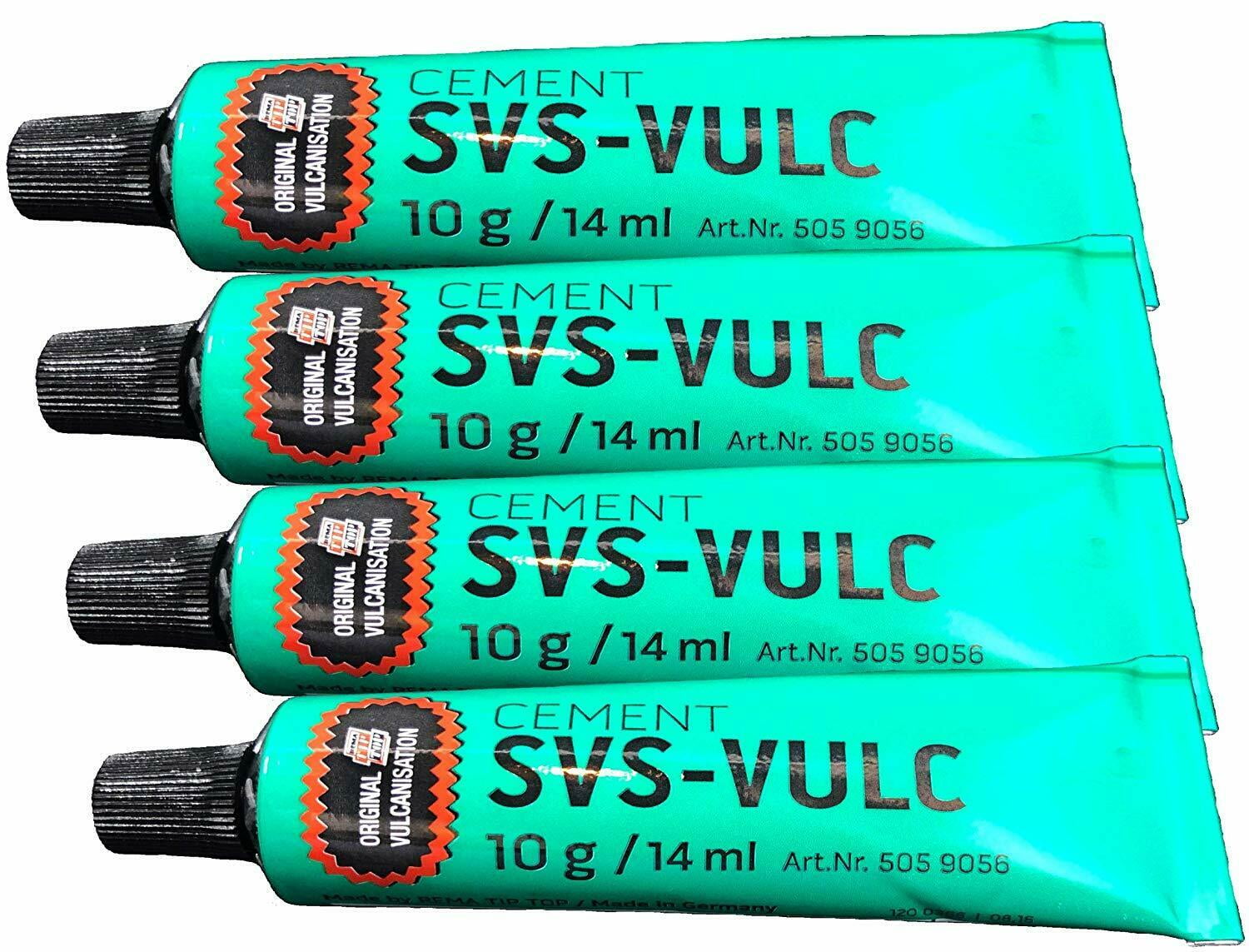 4 Tubes of Rema SVS-VULC Tube Patch Vulcanizing Cement 10 gram (14 ml ...