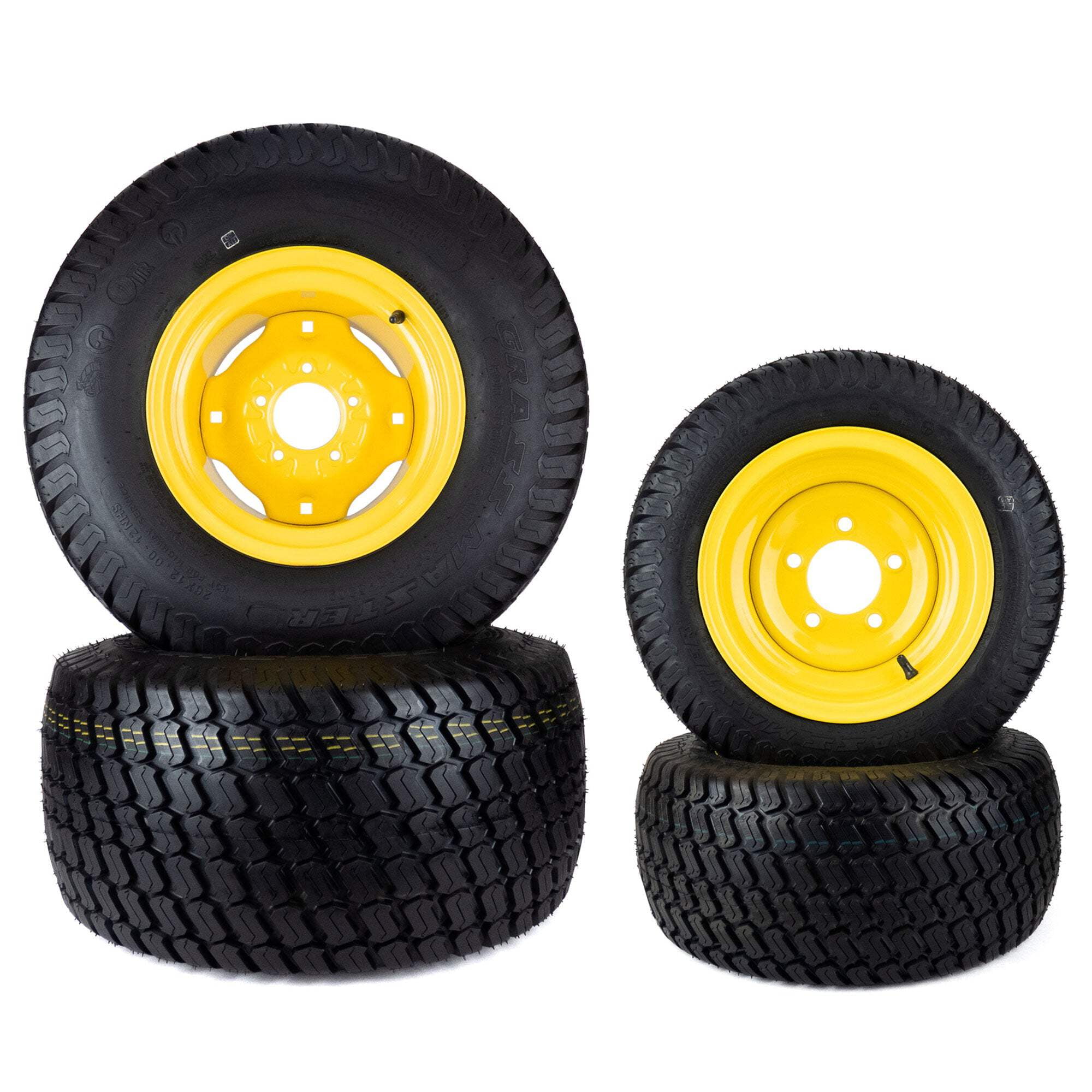 John Deere Turf Wheel Assemblies Set with Lawn Tires & Rims, Front Size ...