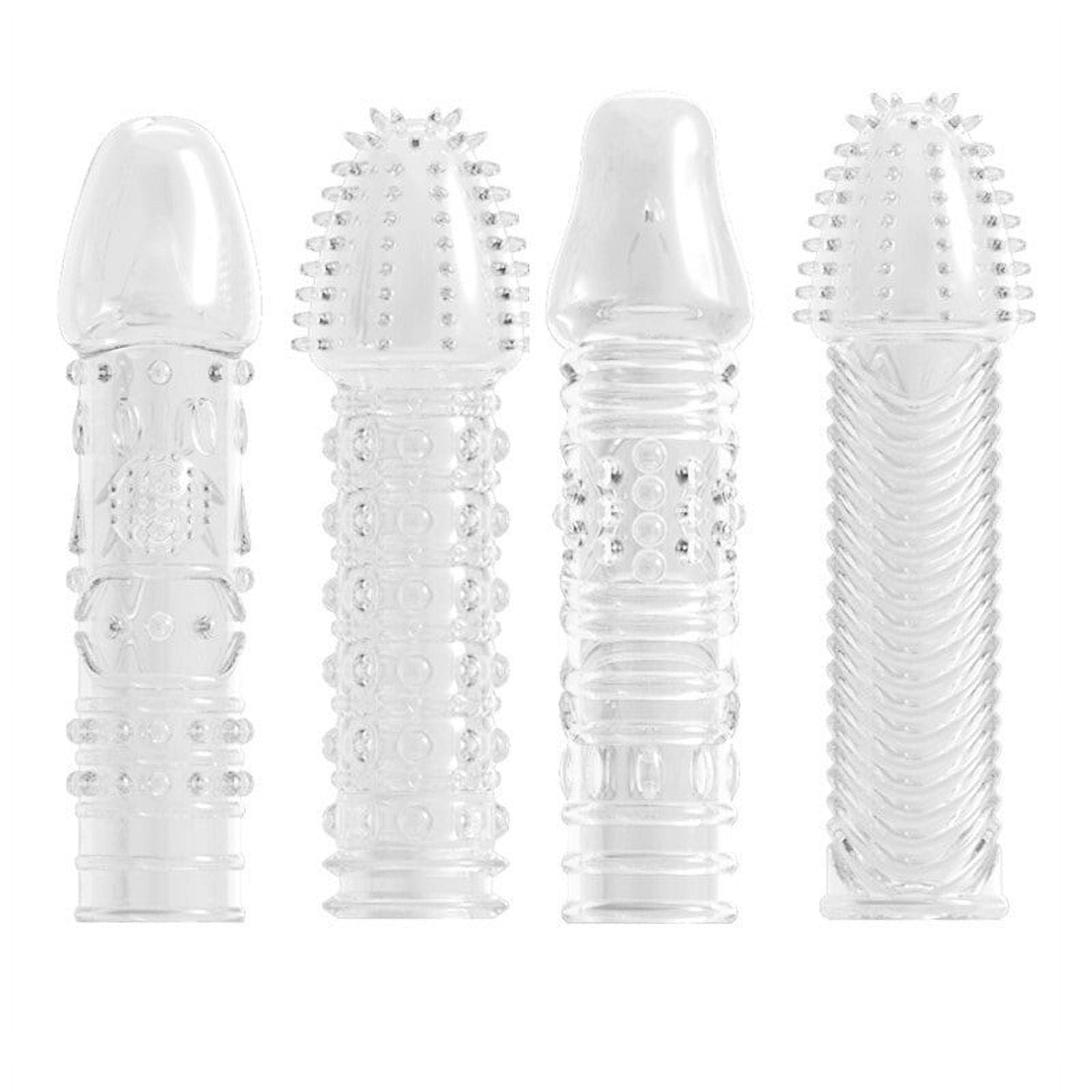 4 Types Reusable Male Vibrator Penis Sleeve Enlargement Thicken Penis