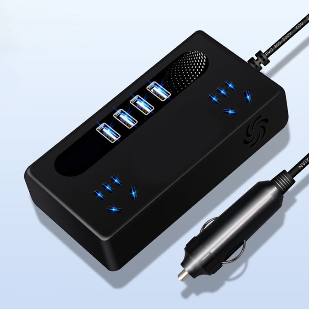 4 USB Chargers 200W Power Adapter DC 12V/24V to DC 110V/220V Car ...