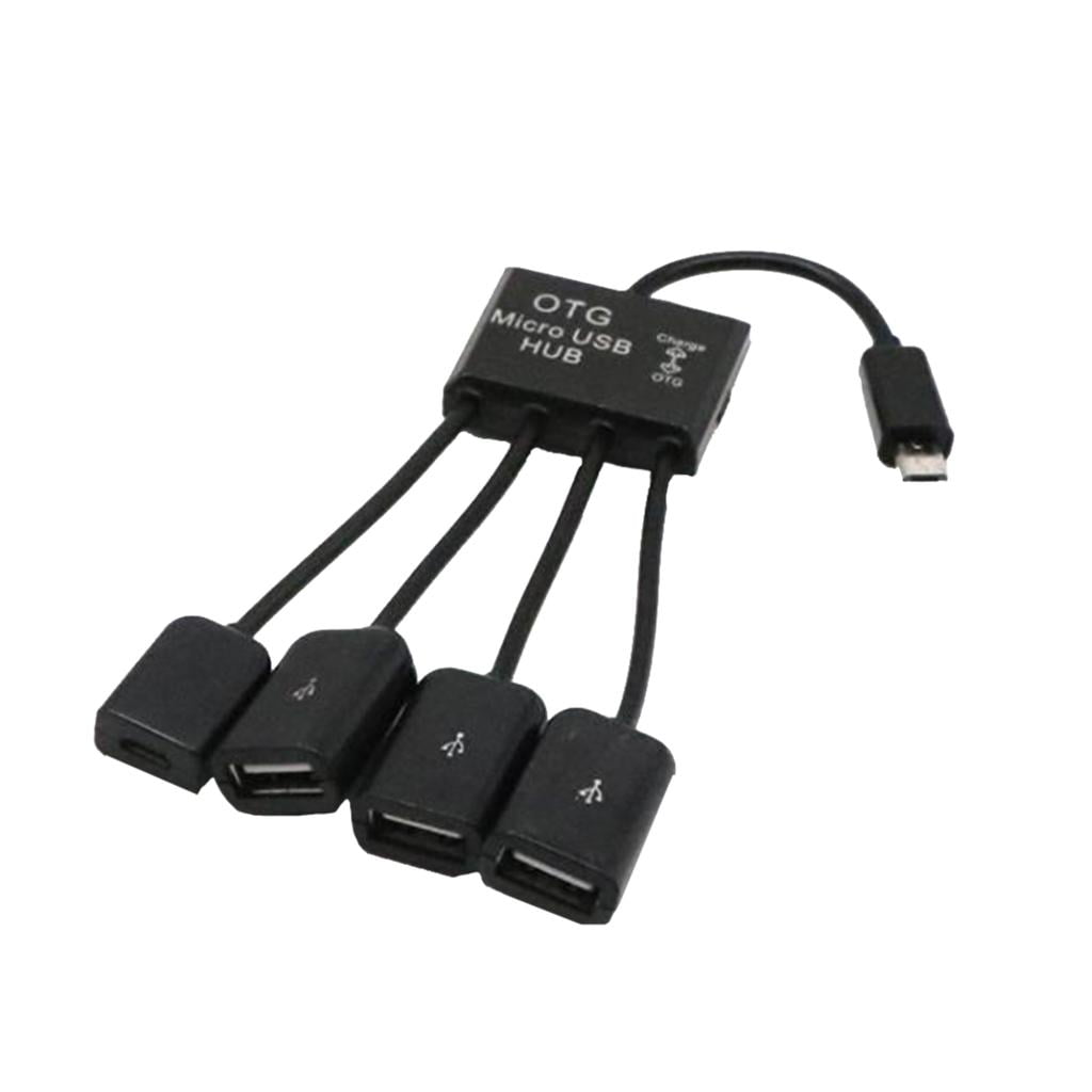 4 USB Plug 3 X USB Ports 1x Micro USB automobile music OTG Hub Cable ...