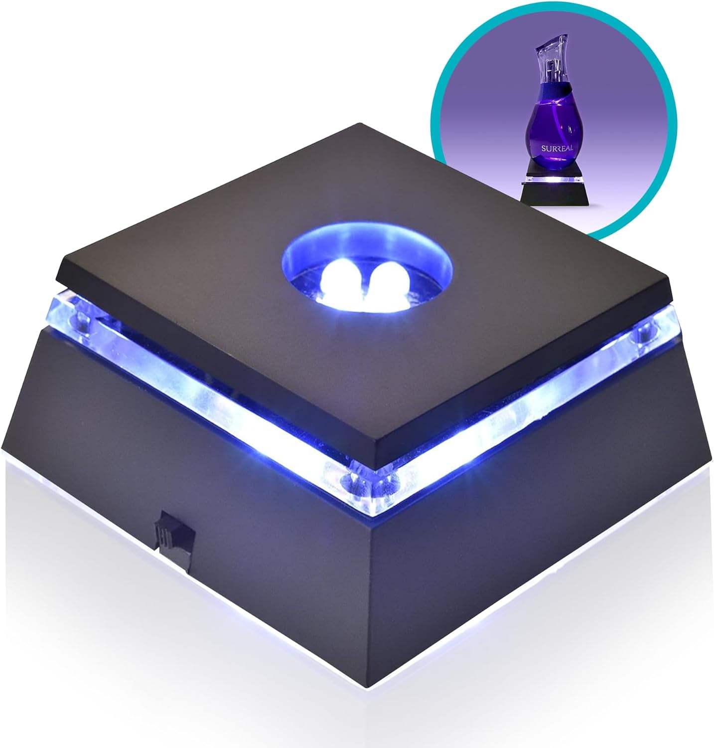 4 Ultra Bright Crystal Display Stand with White Light - Lighted Display ...