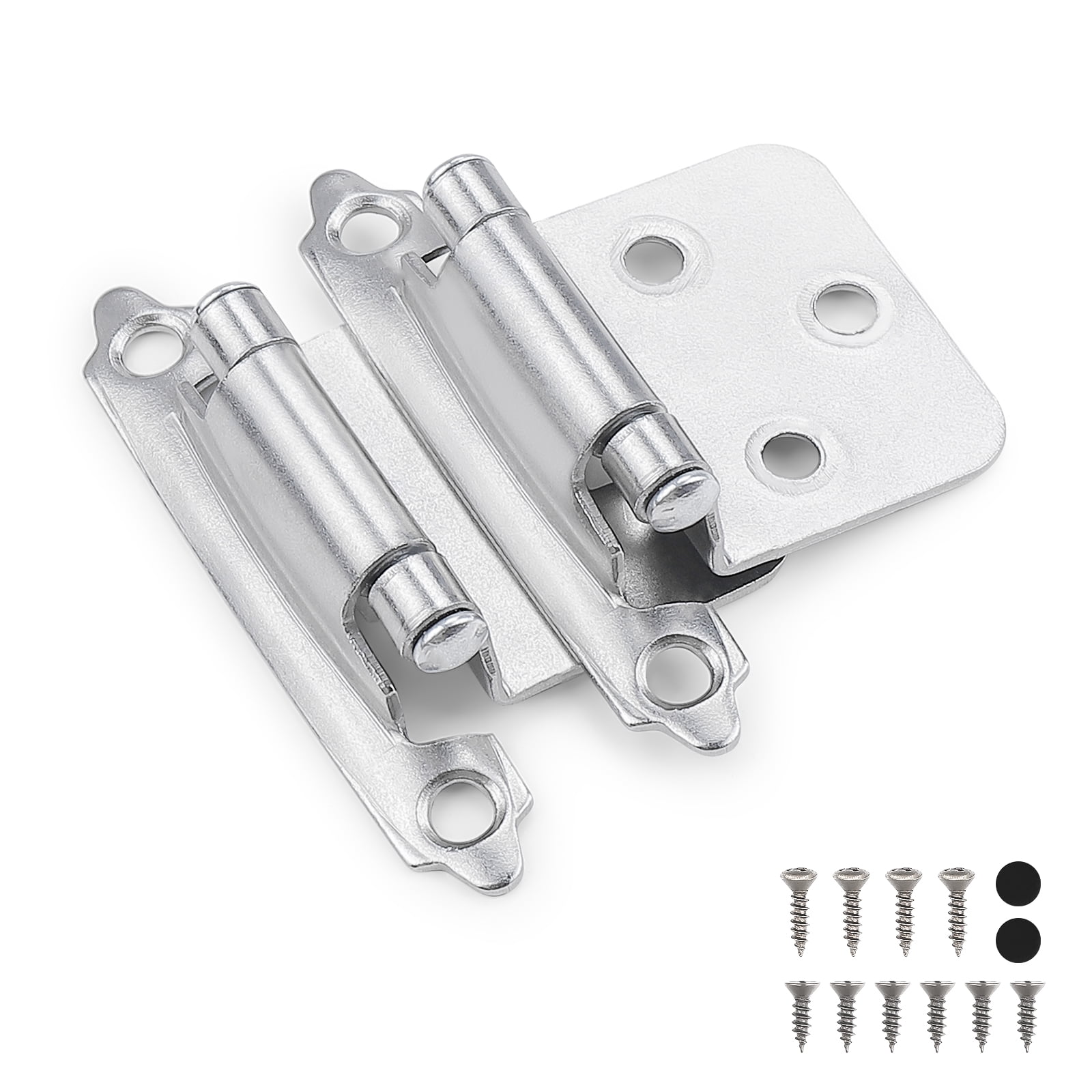 4 Units (2 Pairs) knobelite Variable Overlay Cabinet Hinges, Polished Chrome Hinges for Kitchen ...