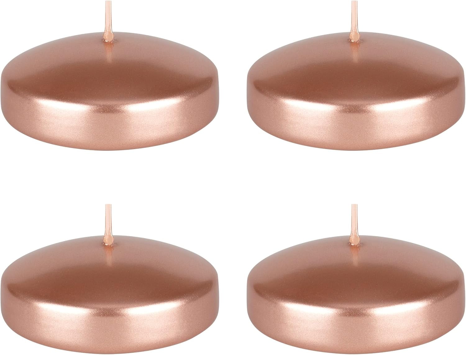 4 Unscented Rose Floating Disc Candle, Hand Poured Paraffin Wax Candles ...