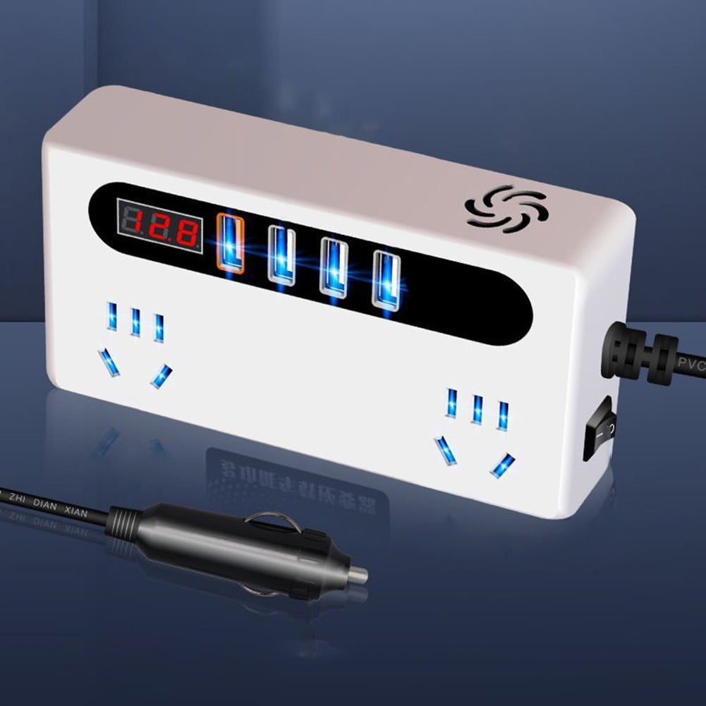 4 Usb Chargers 200W Power Adapter Dc 12V/24V To Dc 110V/220V Car ...