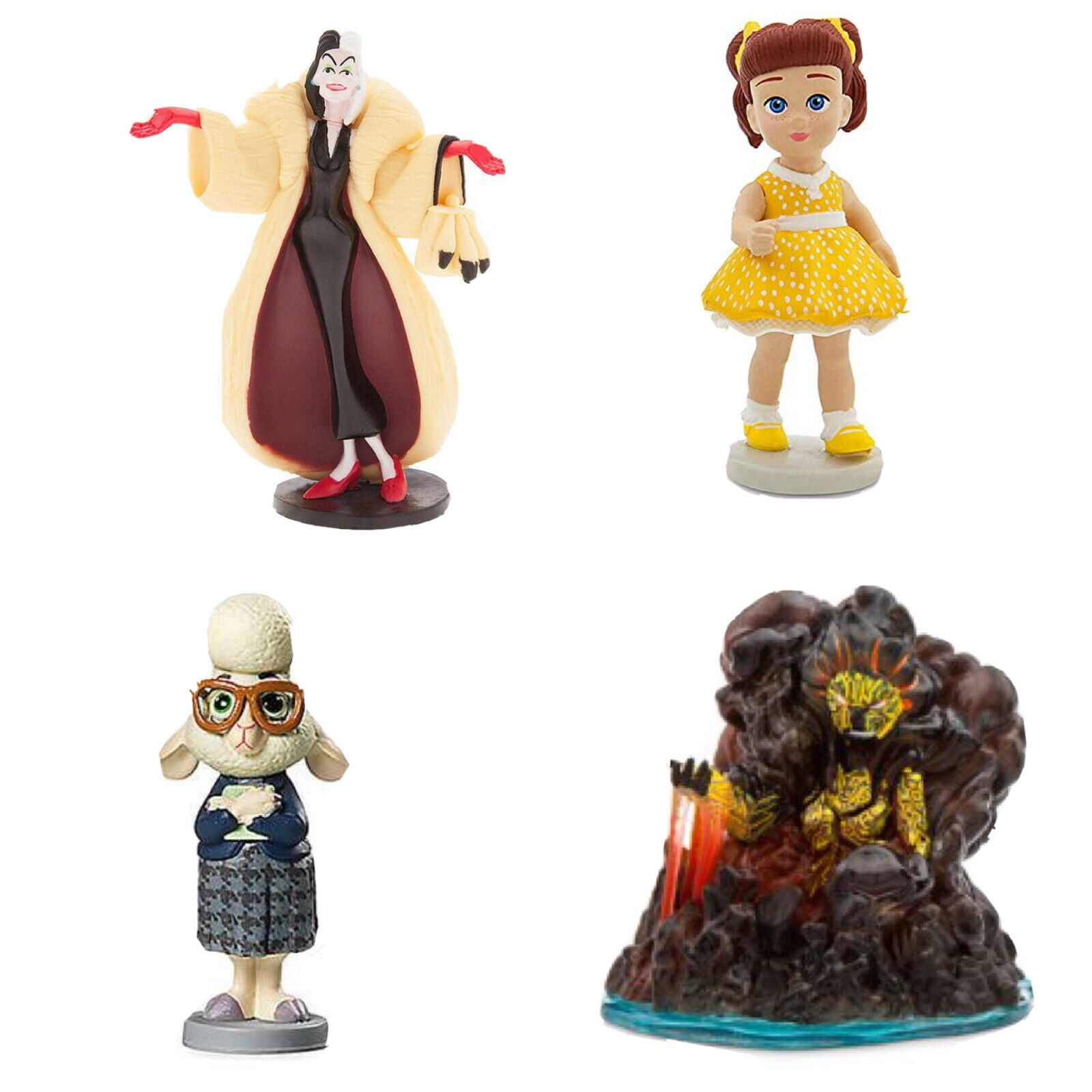 4 Villains Pele Te Fiti Lava Gabby Gabby Cruella Mayor Lamb PVC Figure ...