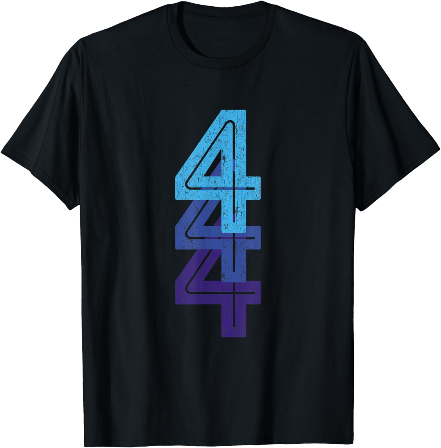 4 Vintage Lucky Number 4th Year Birthday Age Sports - 4 T-Shirt ...