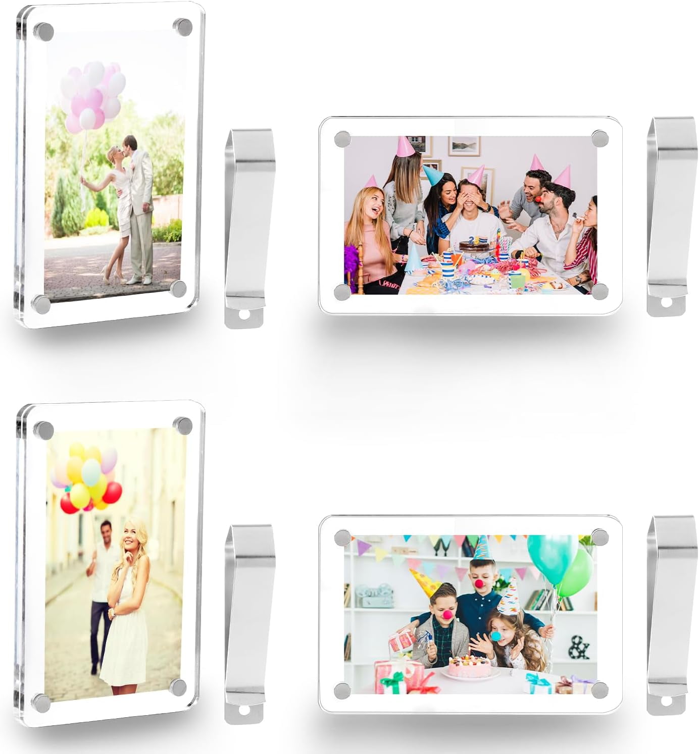 4 Visor Clip Picture Frame, Personalized Wallet Size Photo Holders ...