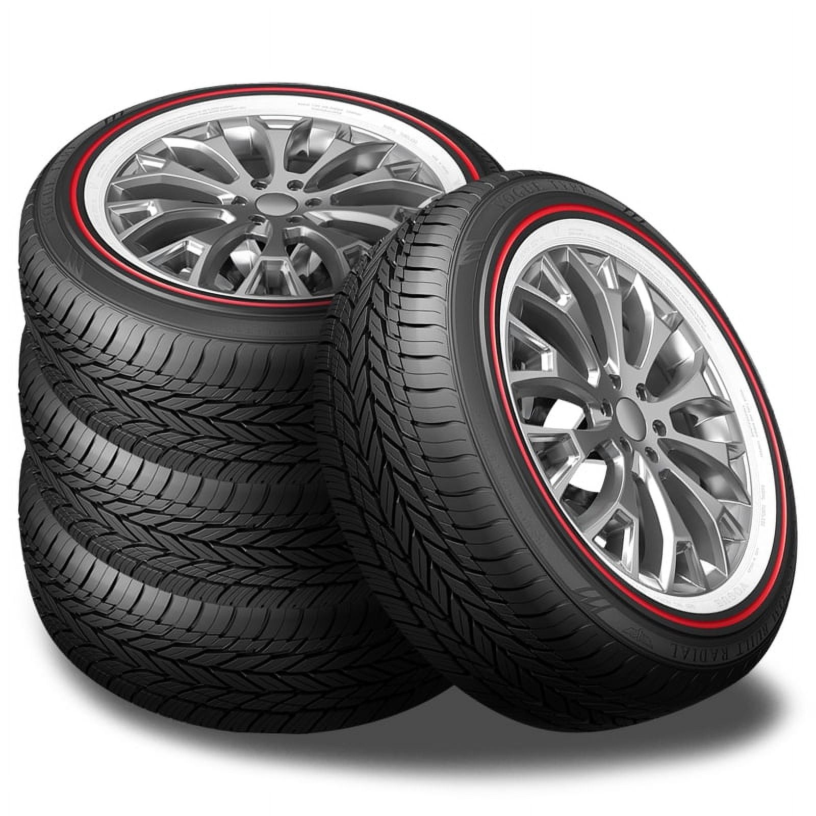 4 Vogue Tyres Custom Built Radial 235/50R18 101V Red/White Sidewall ...