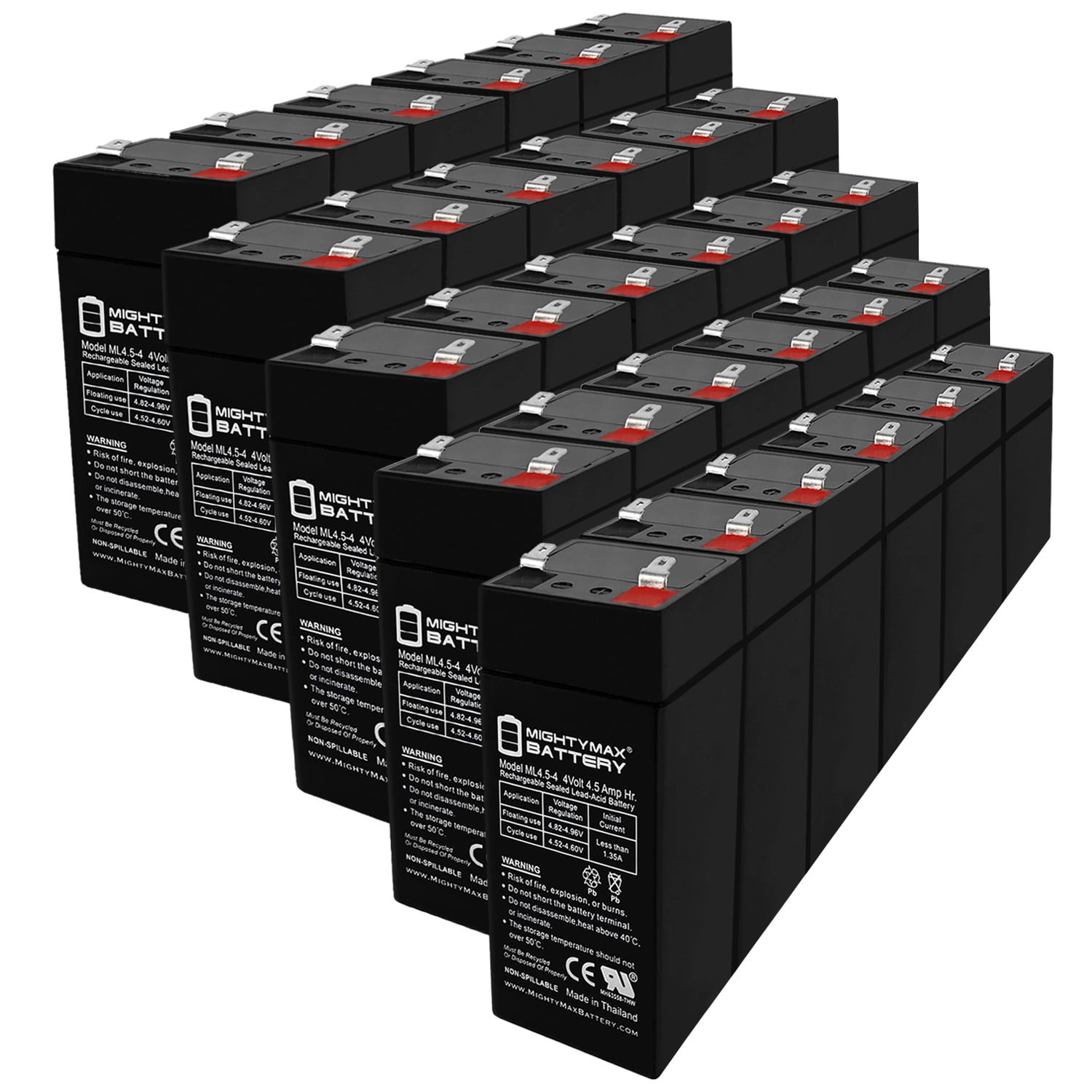 4 Volt 4.5AH F1 SLA Replacement Battery Compatible With Chloride ESP2 ...