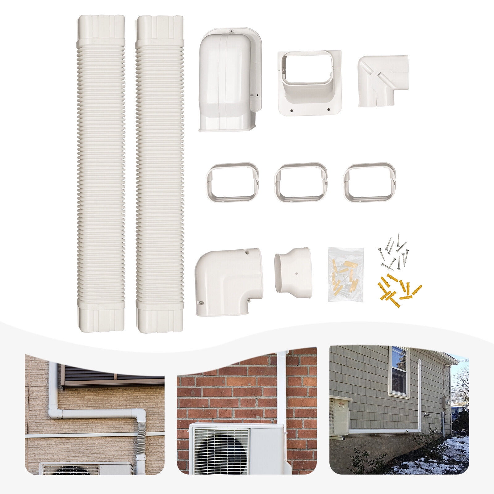 4" W * 17Ft L PVC Decorative Pipe Line Cover Kit for AC-Full Set ...