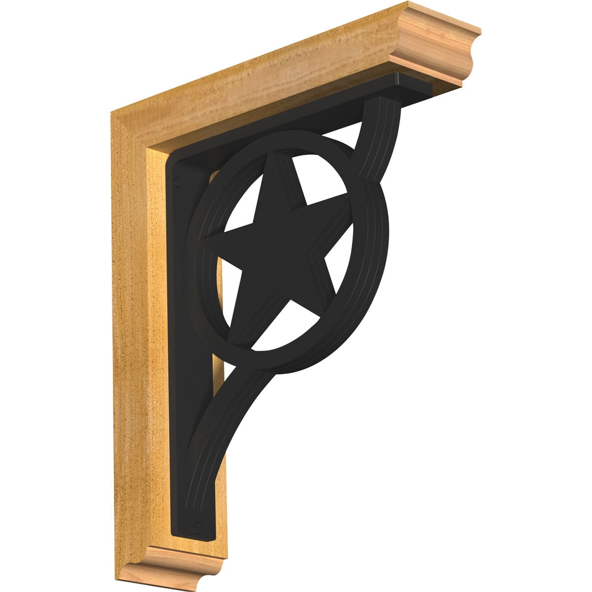 4"W x 16"D x 19"H Austin Traditional Ironcrest Rough Sawn Bracket ...