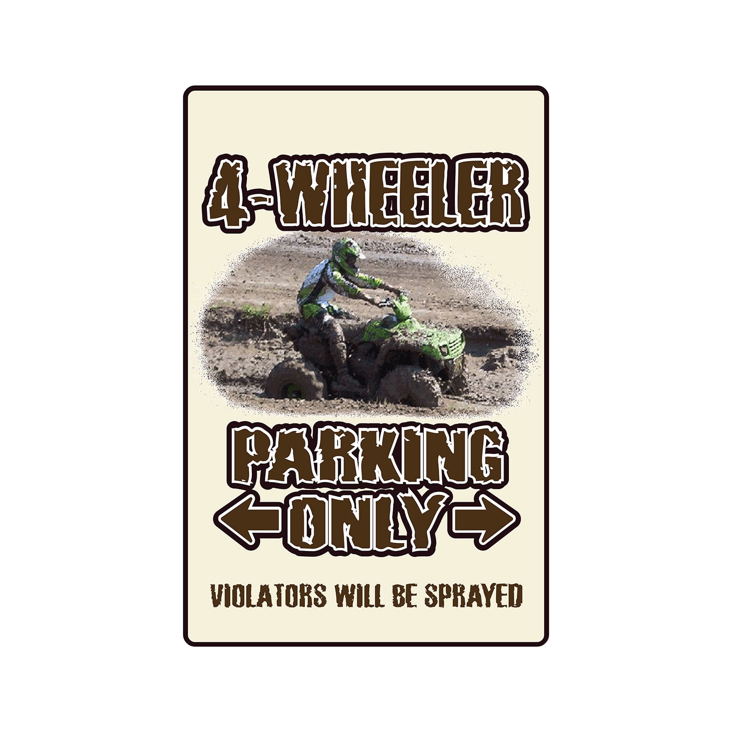 4-WHEELER Aluminum Sign atv four wheeling 4x4 quad dirt 4-wheel ...