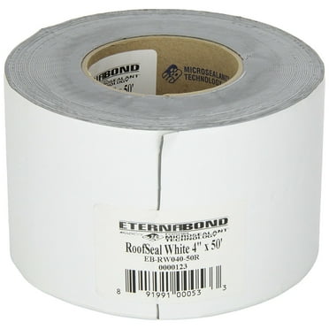 "Eternabond RV Rubber Roof Repair Tape 4"" x 10' Roll White, Leak-Proof, UV Stable, MicroSealant ...