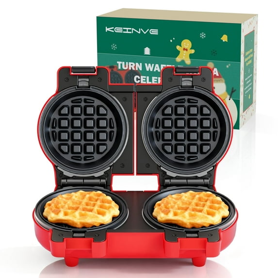 4" Waffle Maker with Removable Plates, 2-in-1 Nonstick Waffle Maker ...