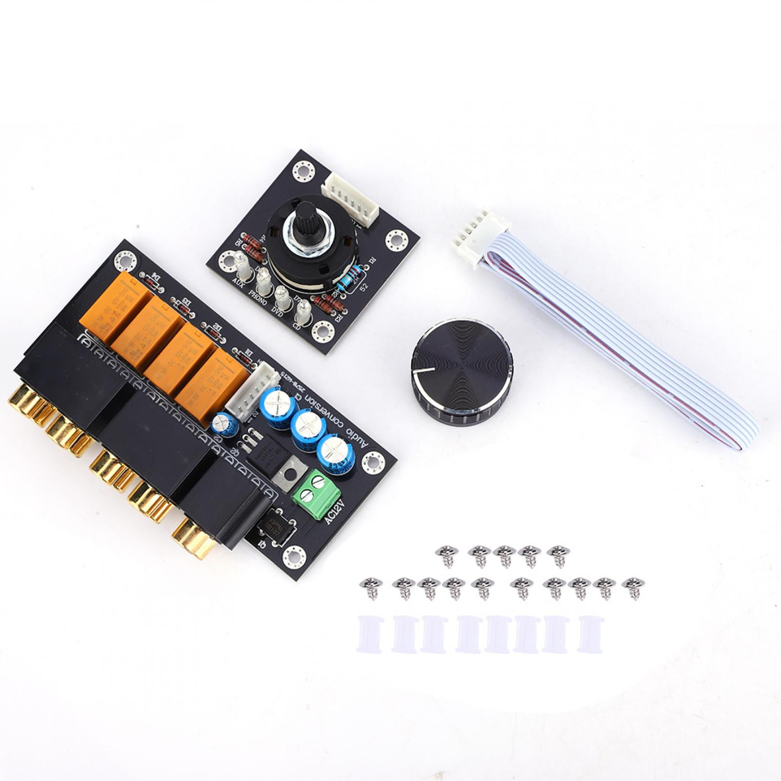 4-Way Audio Input Selector Switch Board, AC12~15V High Fidelity Signal ...