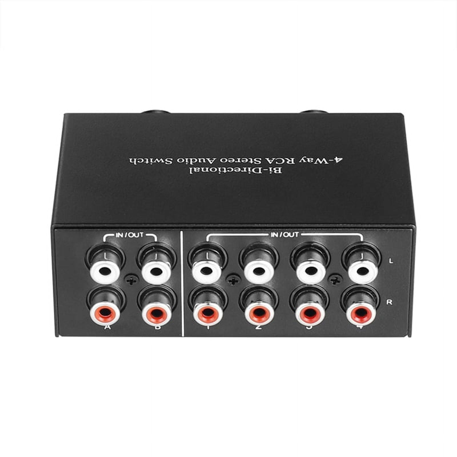 4 Way Bi-Directional RCA Stereo Audio Switch 2 in 4 Out or 4 in 2 Out L ...