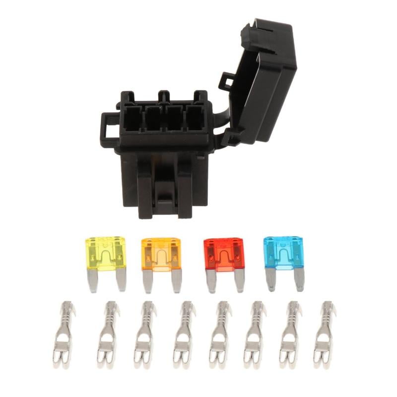 4 Way Blade Fuse Box & 1 Way Relay Box Combo Holder / Block for RV/Boat ...