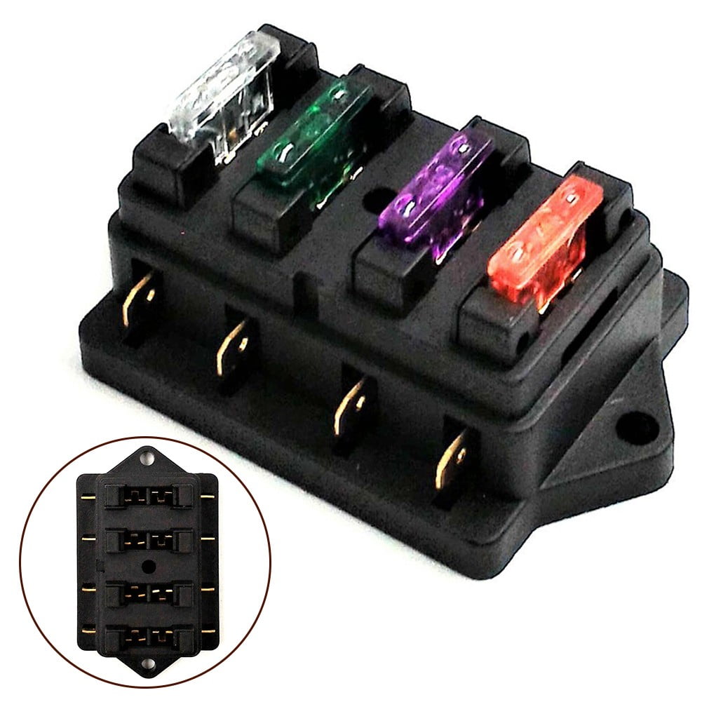 4 Way Blade Fuse Holder Box Fusebox Marine Kit Car Boat 12V / 24V ...