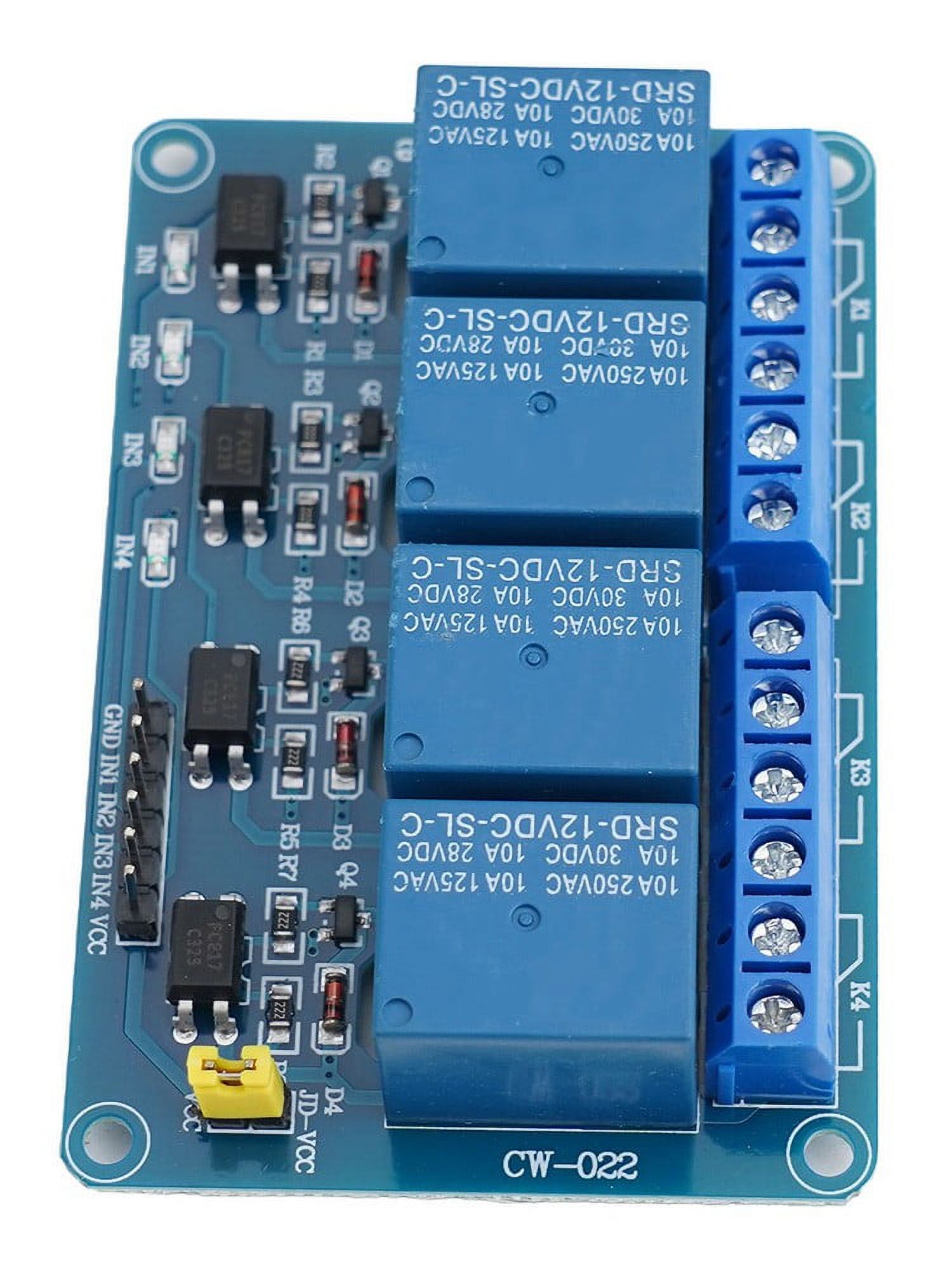4-Way Channel Relay Module With Optocoupler, In Stock, 5V,12V,24V ...