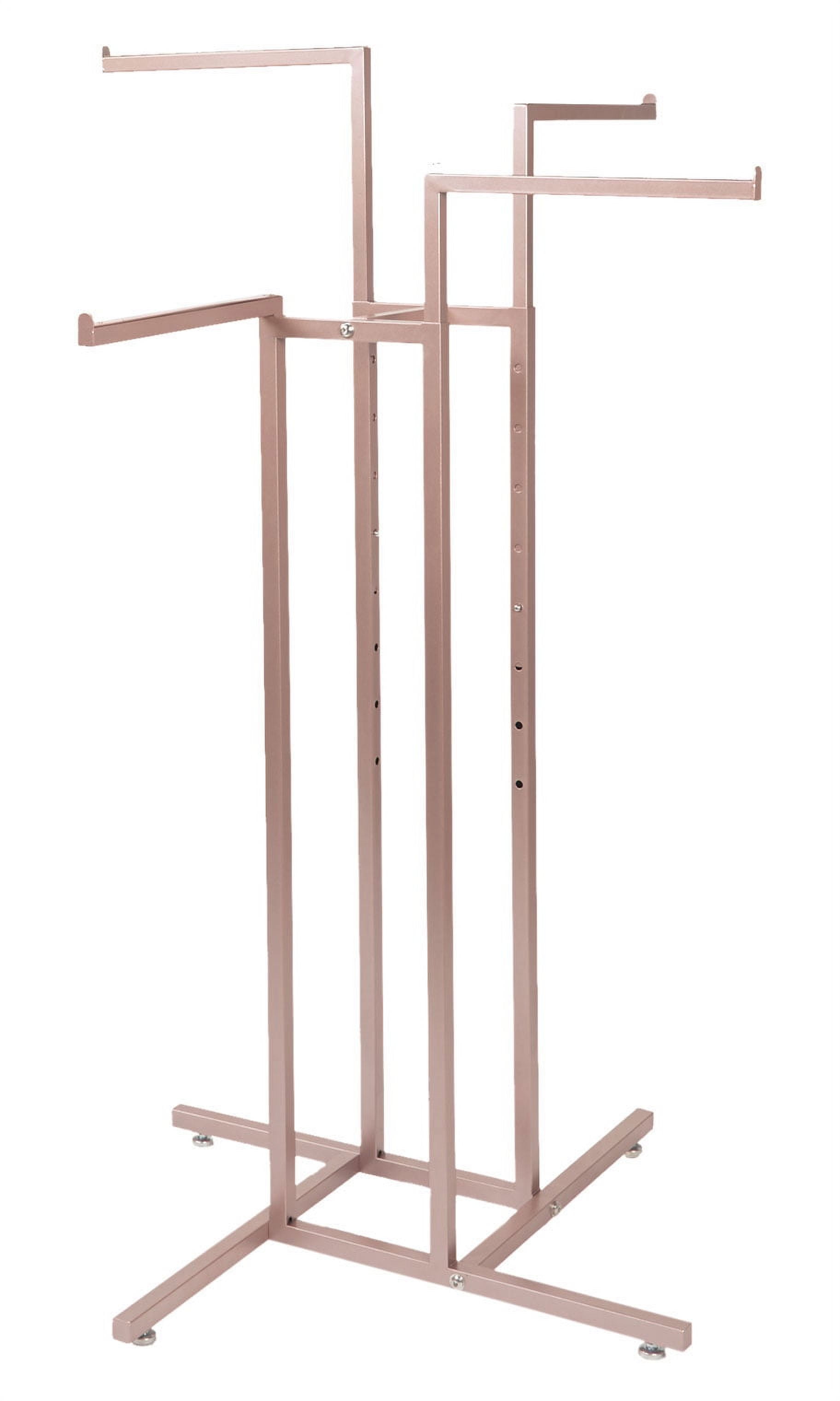 4-Way Clothing Display Rack Rose Gold Straight Arms - Ideal Retail ...