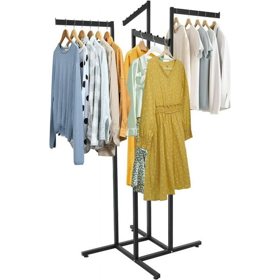 4 Way Clothing Display Rack with Straight Arms 4 Way Adjustable ...