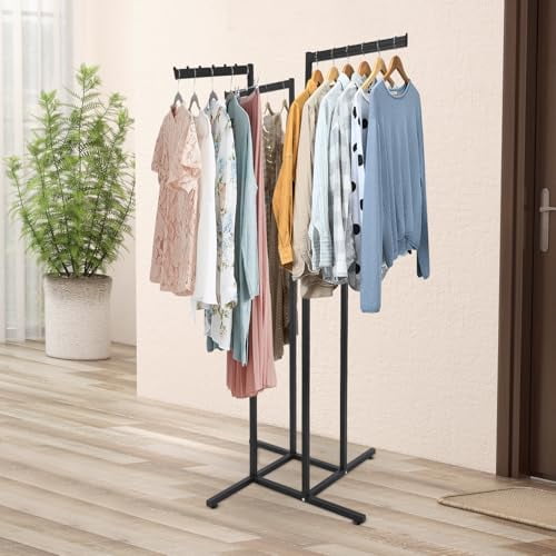 4 Way Clothing Display Rack with Straight Arms 4 Way Adjustable ...