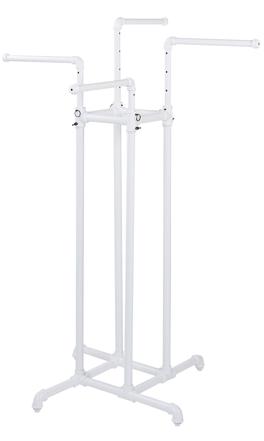 SSWBasics 4 Way Clothing Rack - Pipe (Straight Arms) - White - Walmart.com