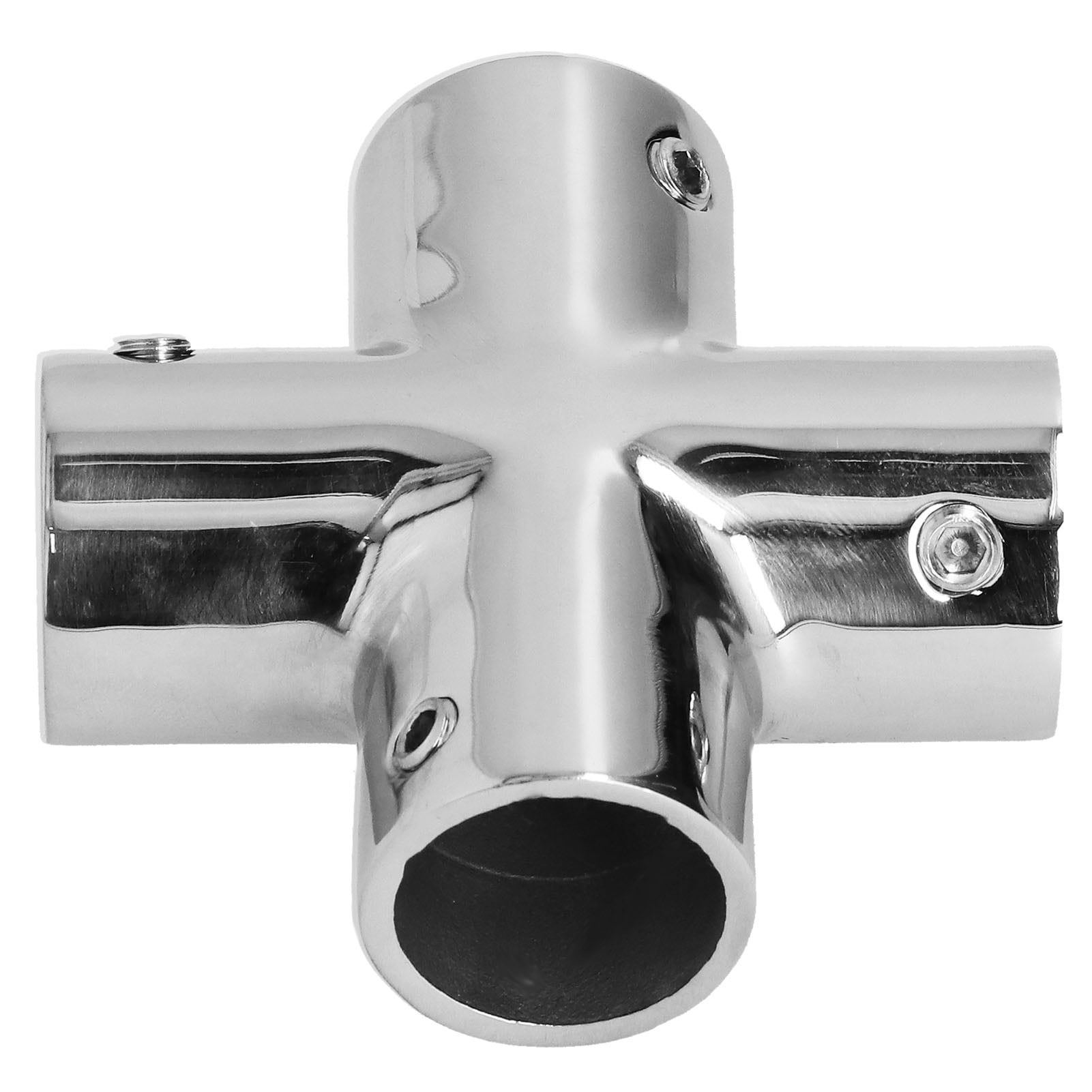 4 Way Cross Boat Hand Rail Fitting 316 Stainless Steel Heavy Duty Tube ...