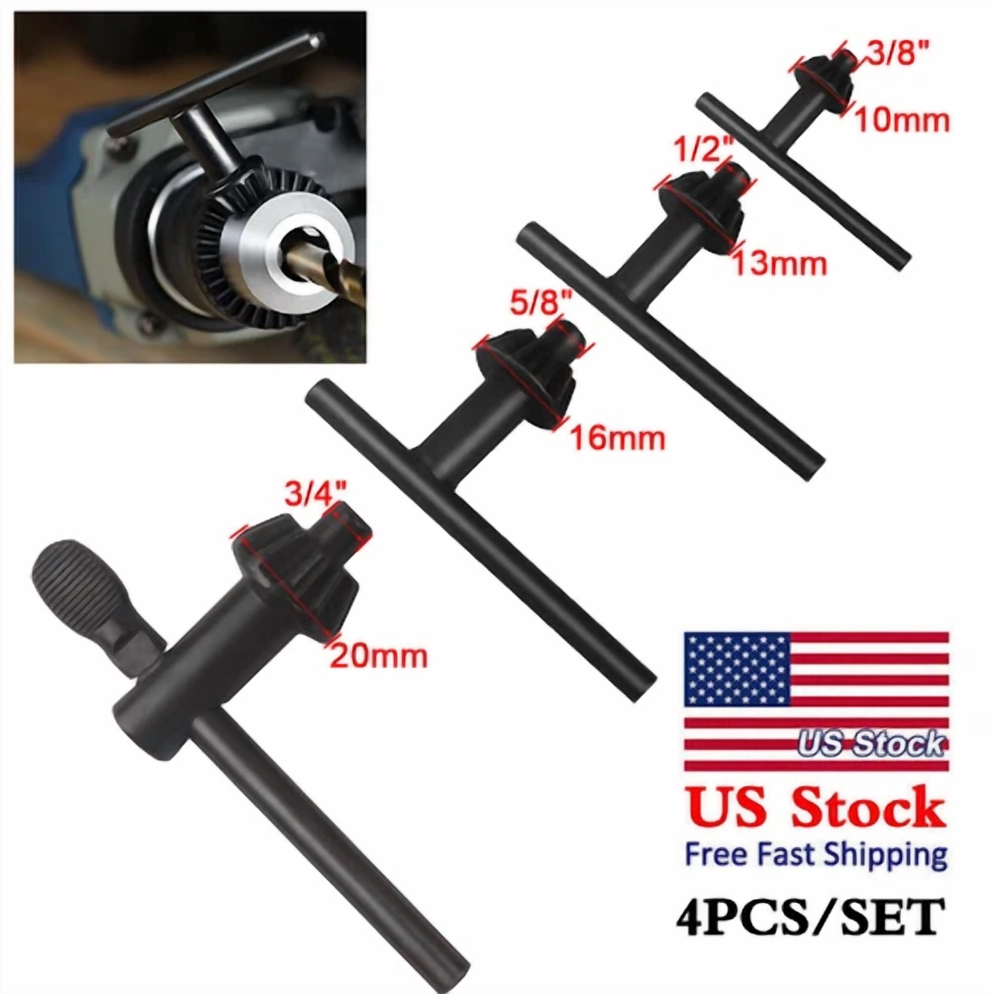 4 Way Drill Press Chuck Key Size 10/13/16/20Mm Chucks Universal ...