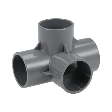 Uxcell 4-Way Elbow Pipe Fitting Furniture Grade 1-inch Size Tee Corner Fittings PVC Gray 10 Pack ...