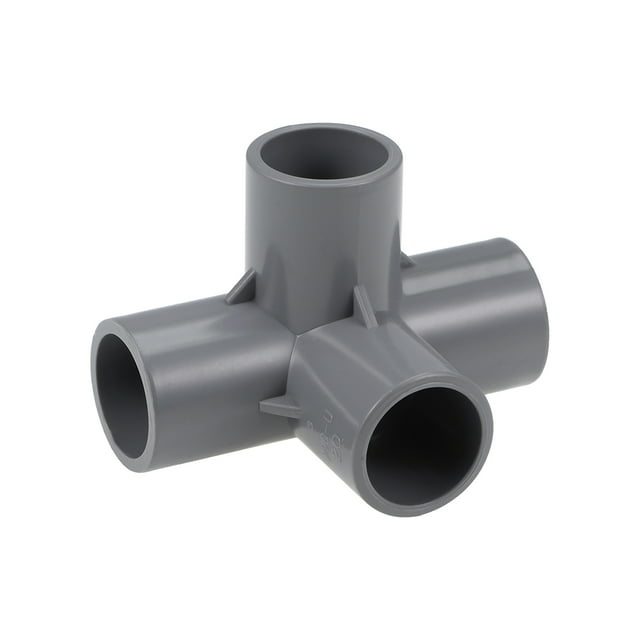4-Way Elbow PVC Pipe Fitting,Furniture Grade,1/2-inch Size Tee Corner Fittings Gray 2Pcs ...
